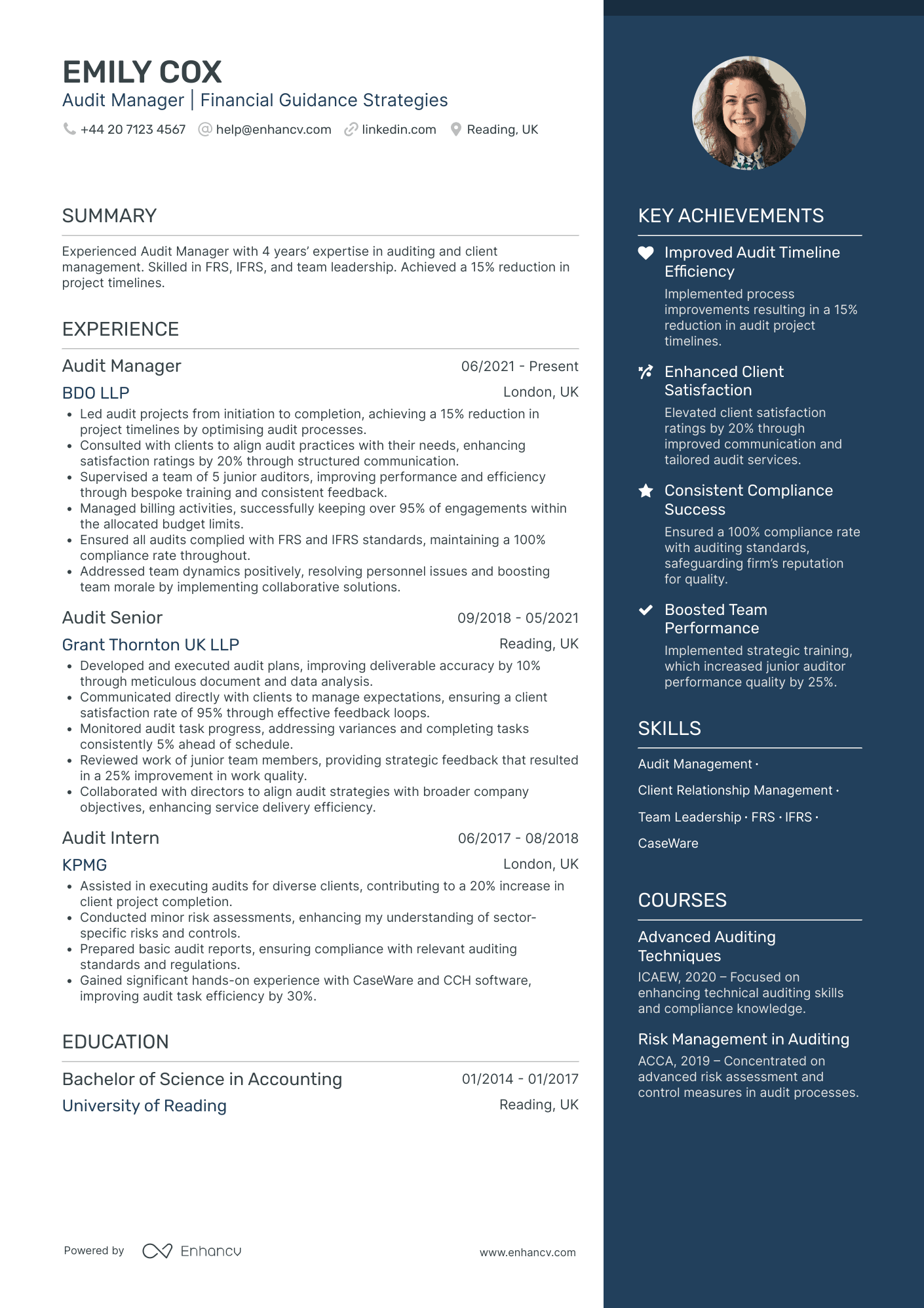 Audit Manager CV Examples & Guide for 2026