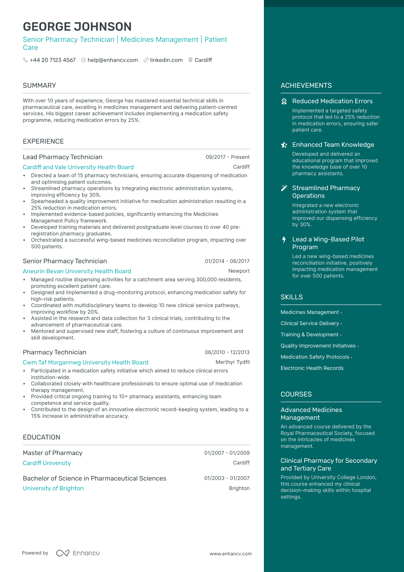 Pharmacy Technician CV Examples & Guide for 2025