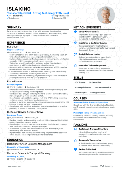 Bus Driver CV Examples & Guide for 2026