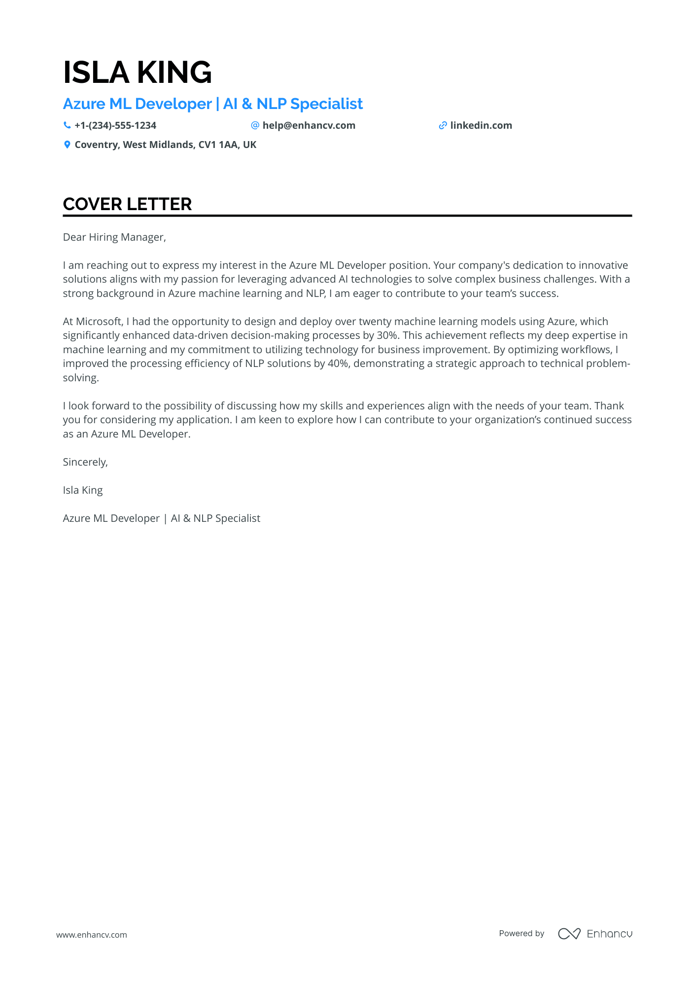 Machine Learning Cover Letter Examples & Guide for 2025