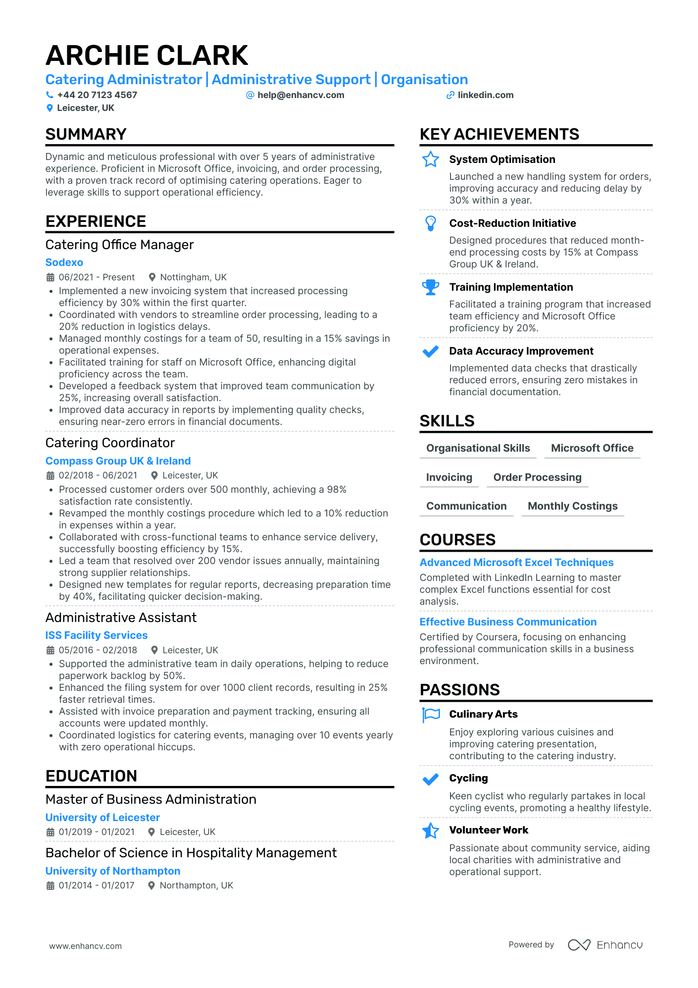 Catering CV Examples & Guide for 2025
