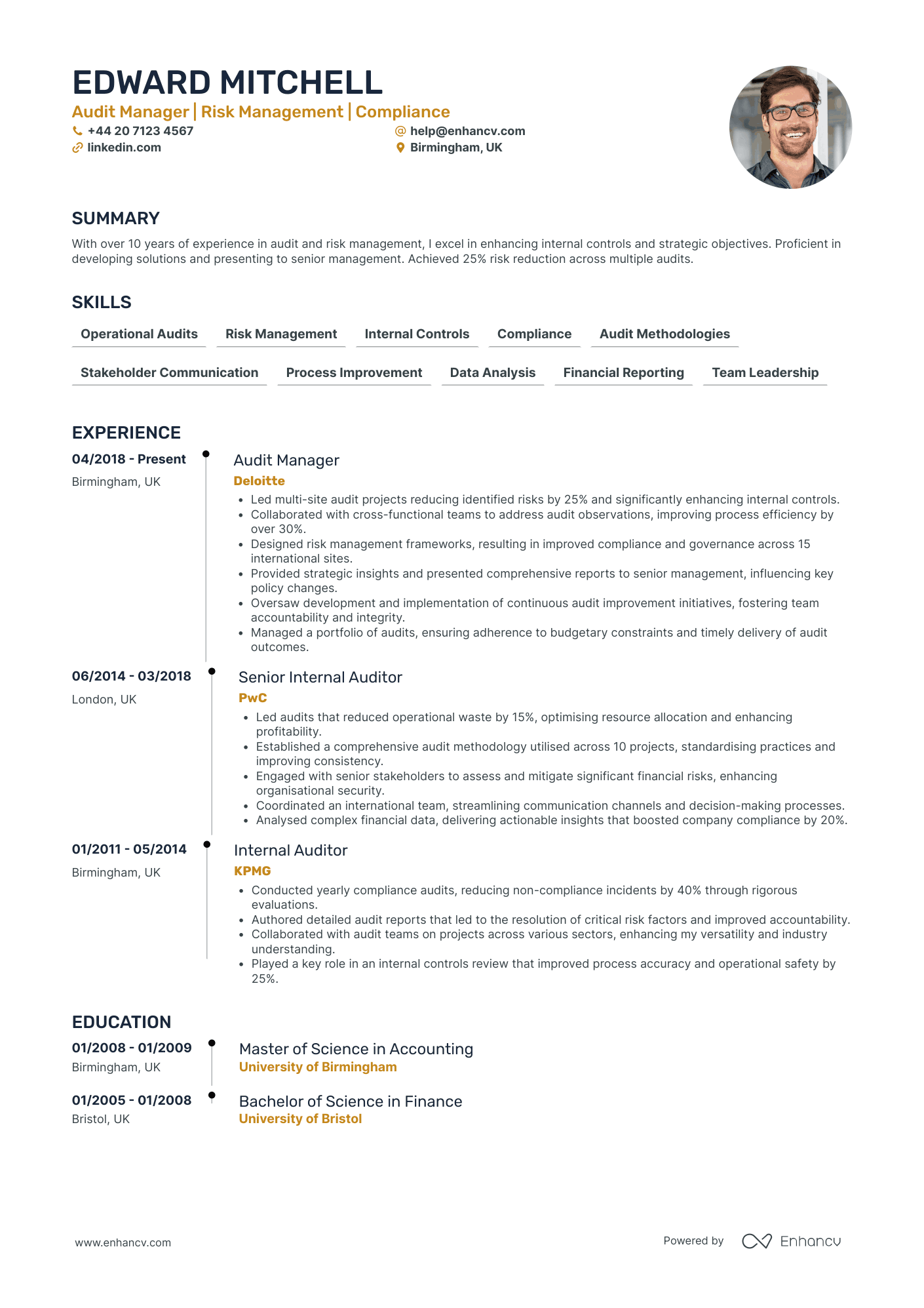 Audit Manager CV Examples & Guide for 2026