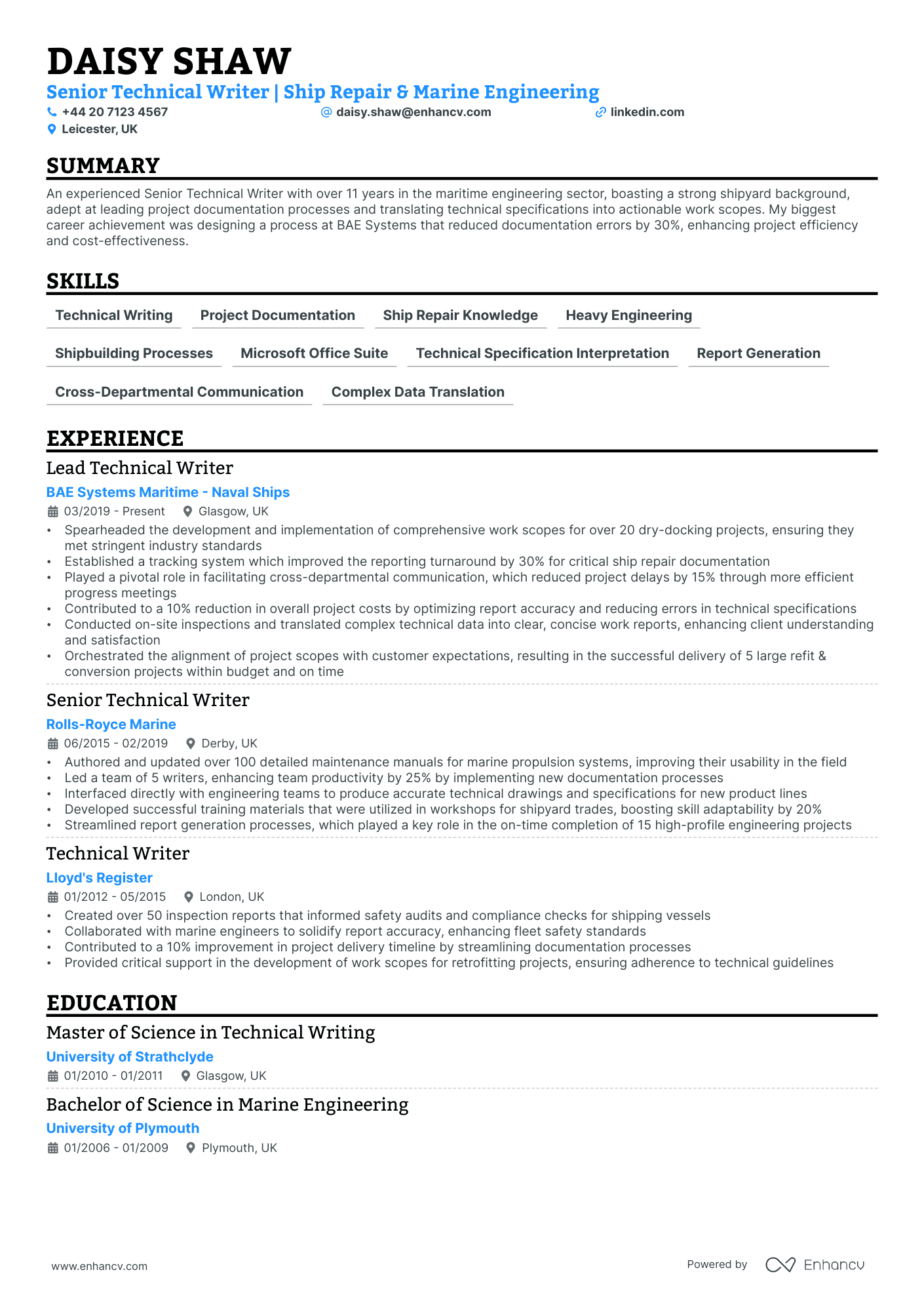 Technical Writer CV Examples & Guide for 2025