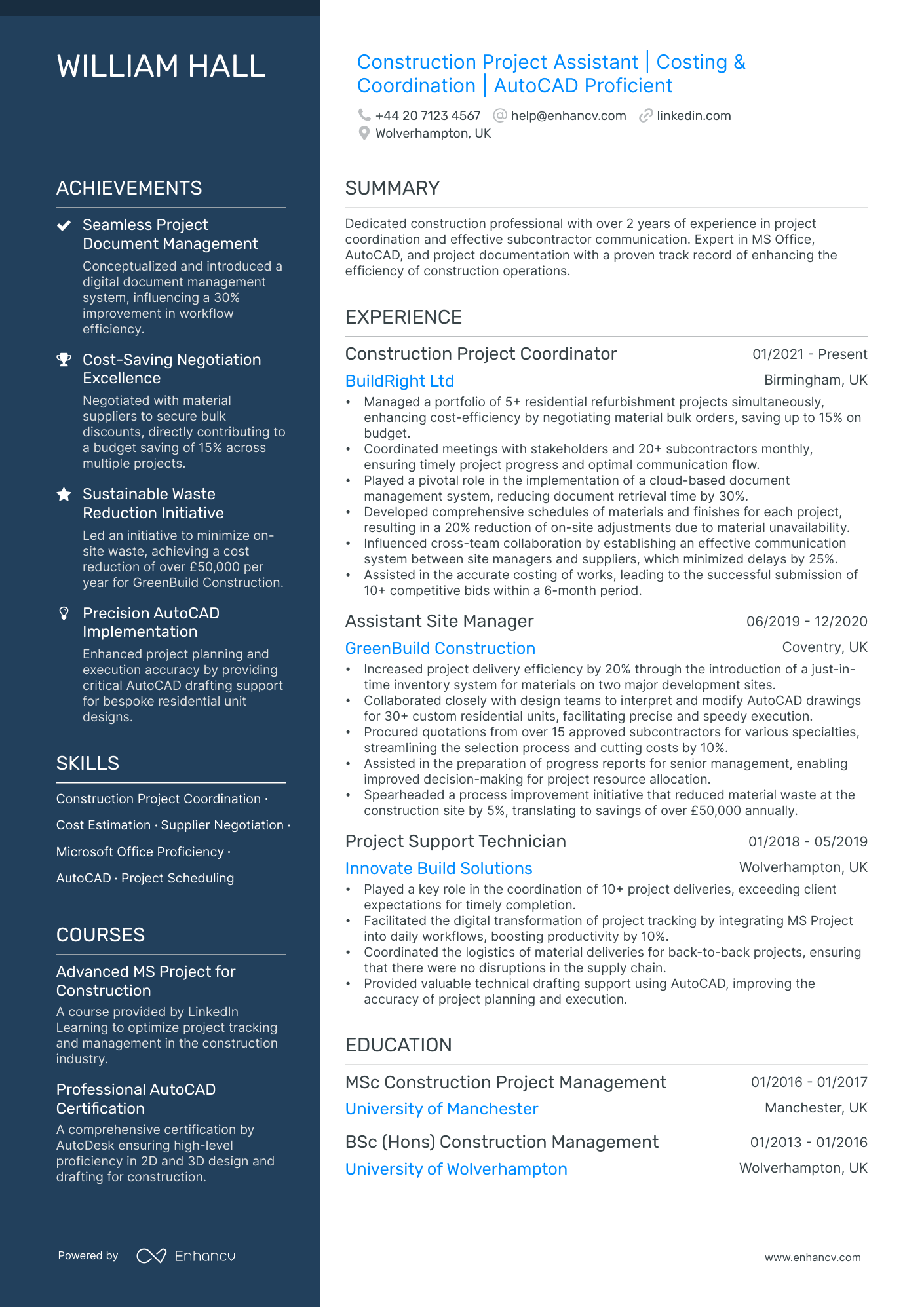 Construction CV Examples & Guide for 2025