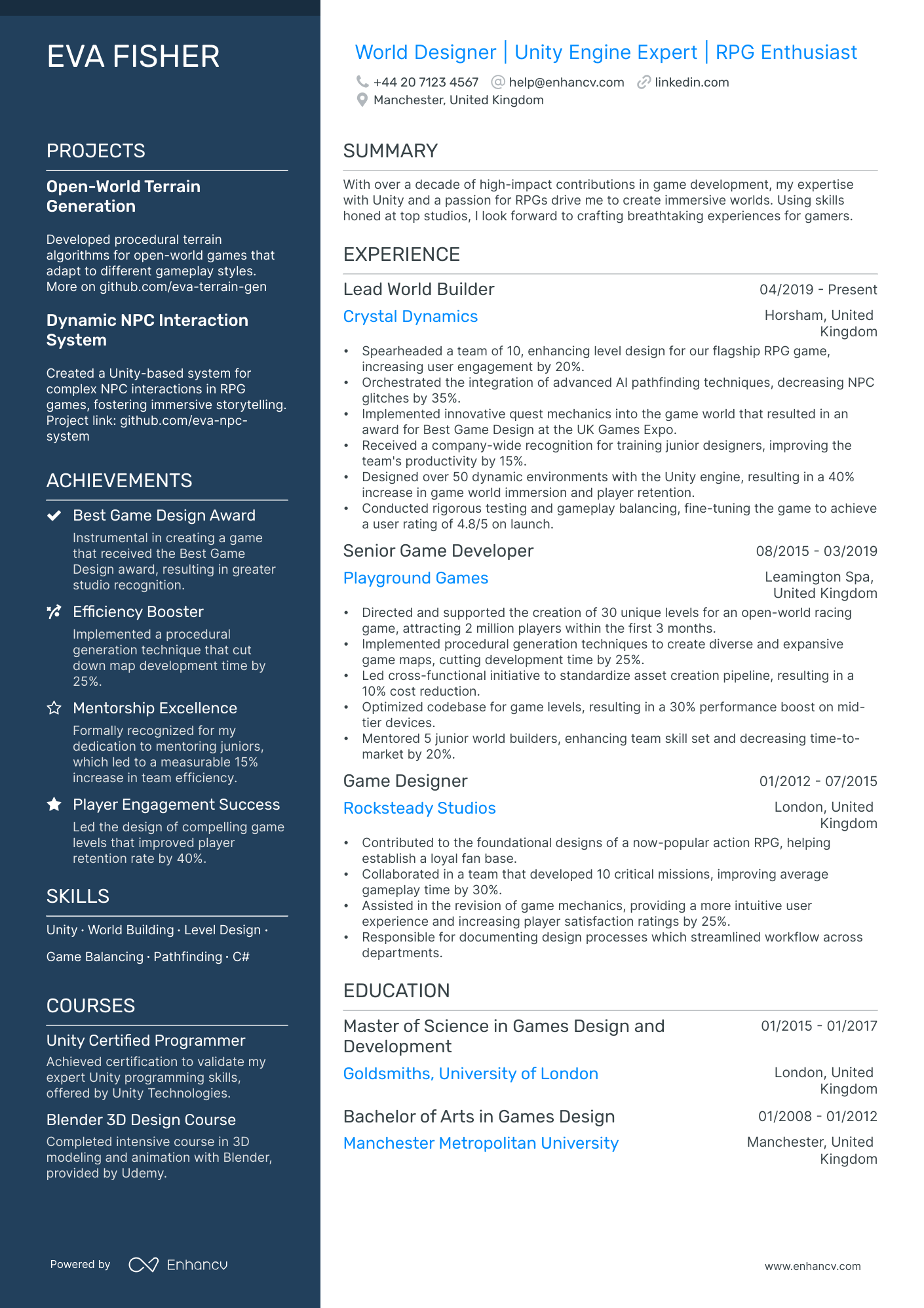 Game Developer CV Examples & Guide for 2025