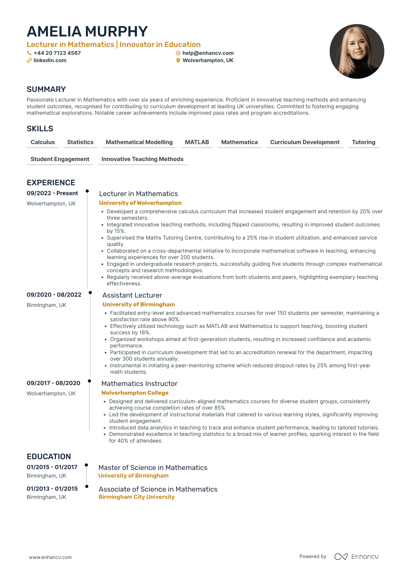 Lecturer CV Examples & Guide for 2026