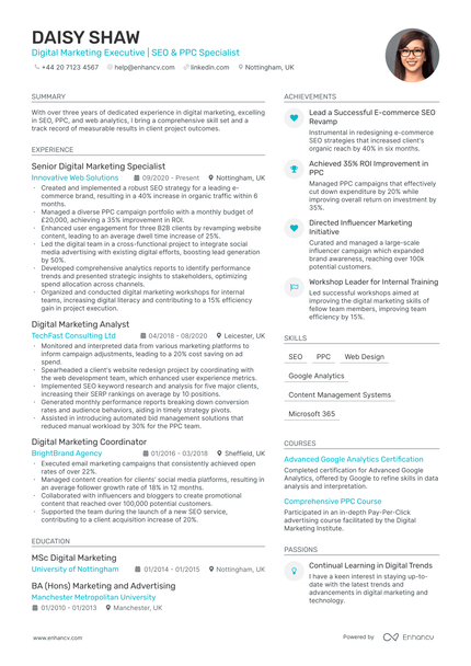 SEO CV Examples & Guide for 2025