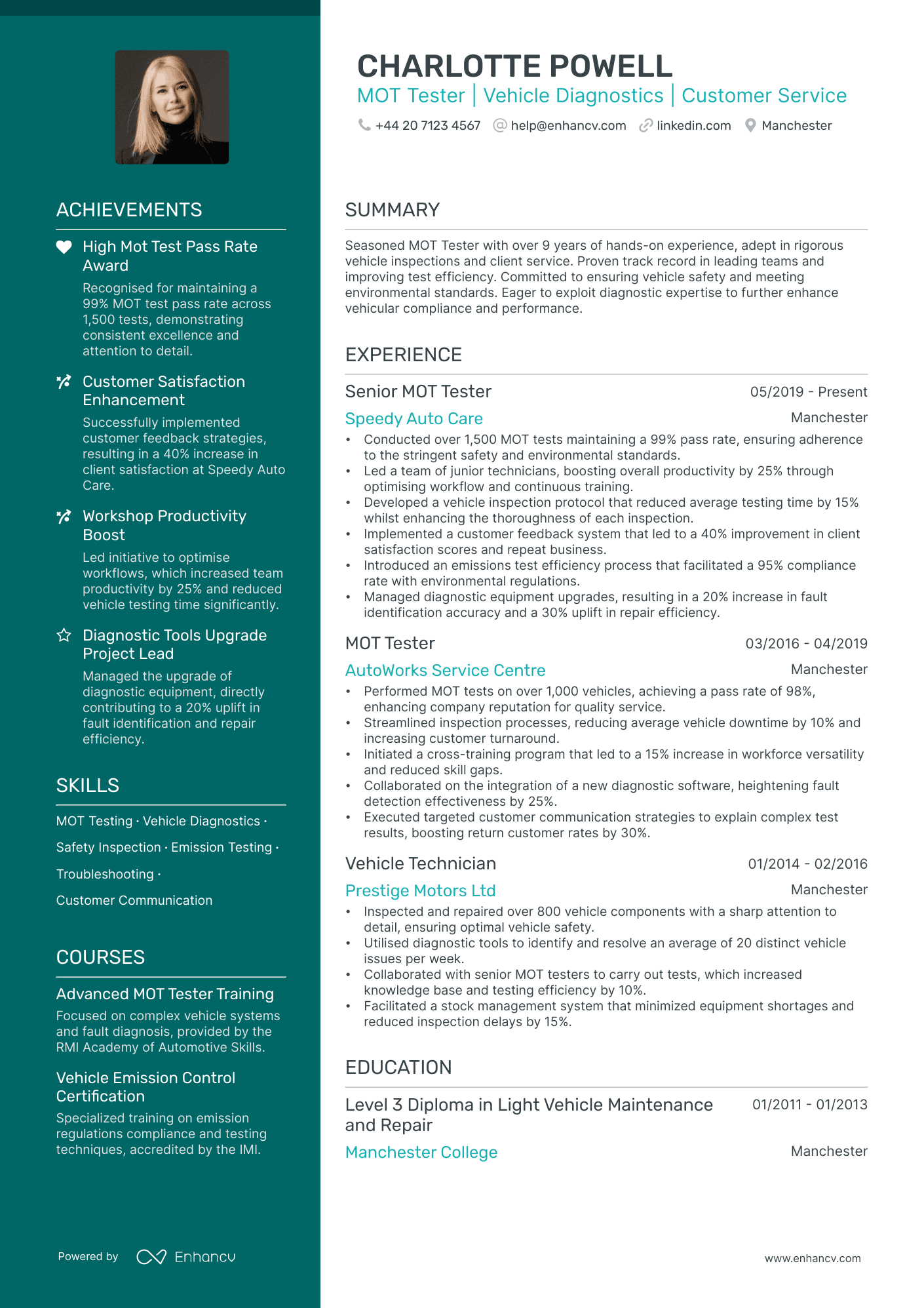Mechanic CV Examples & Guide for 2025