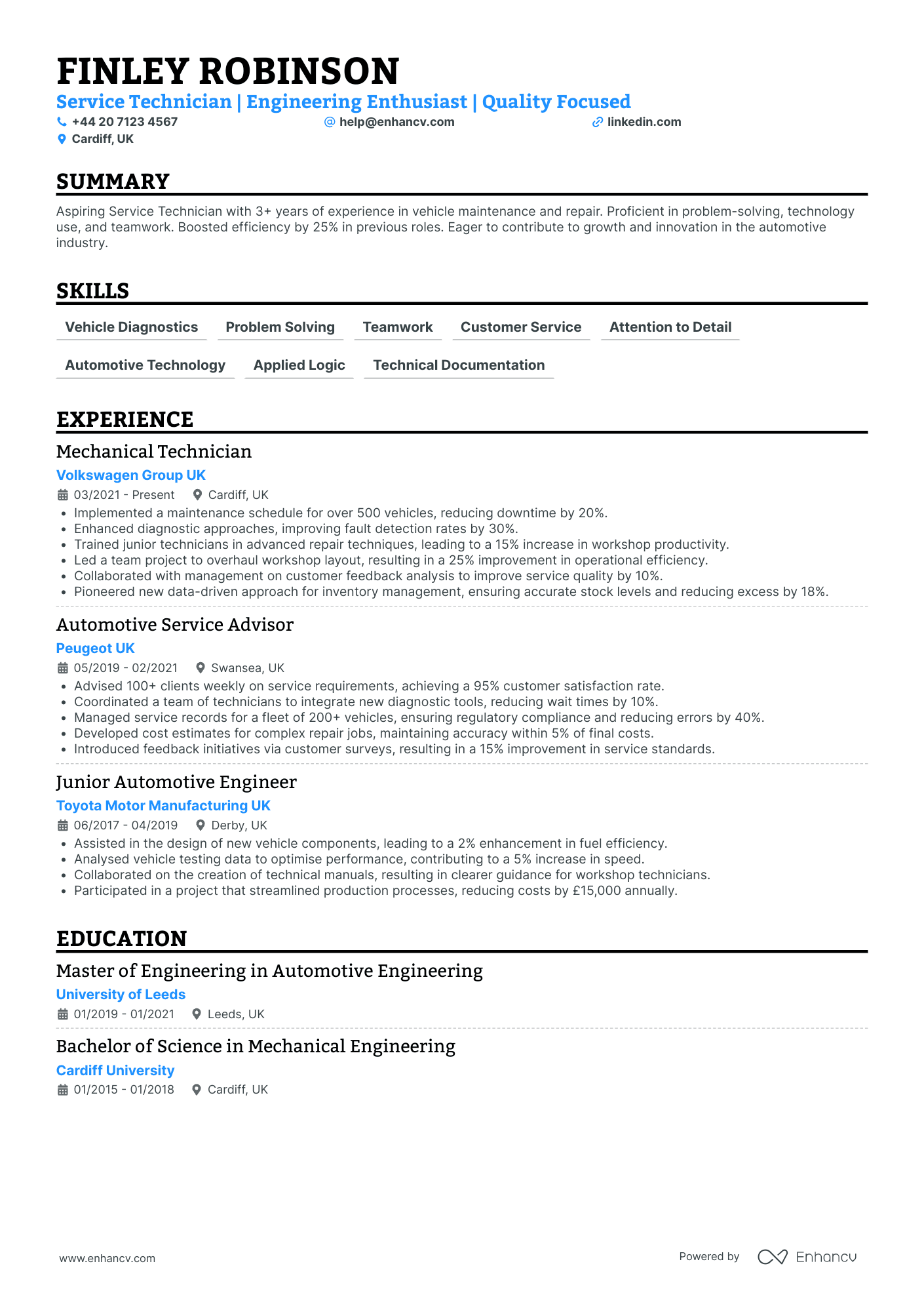 Mechanic CV Examples & Guide for 2026