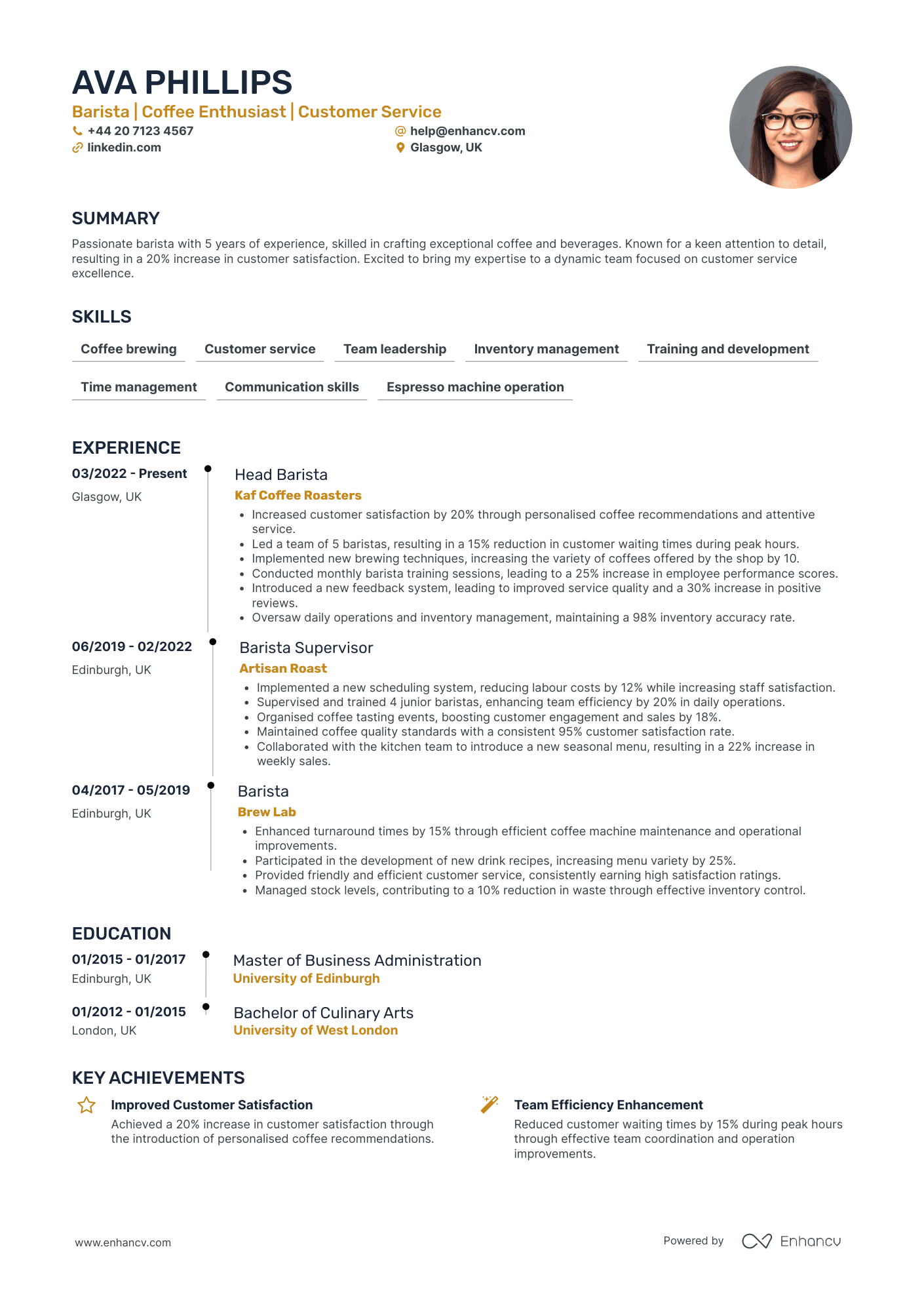 Coffee Shop CV Examples & Guide for 2026