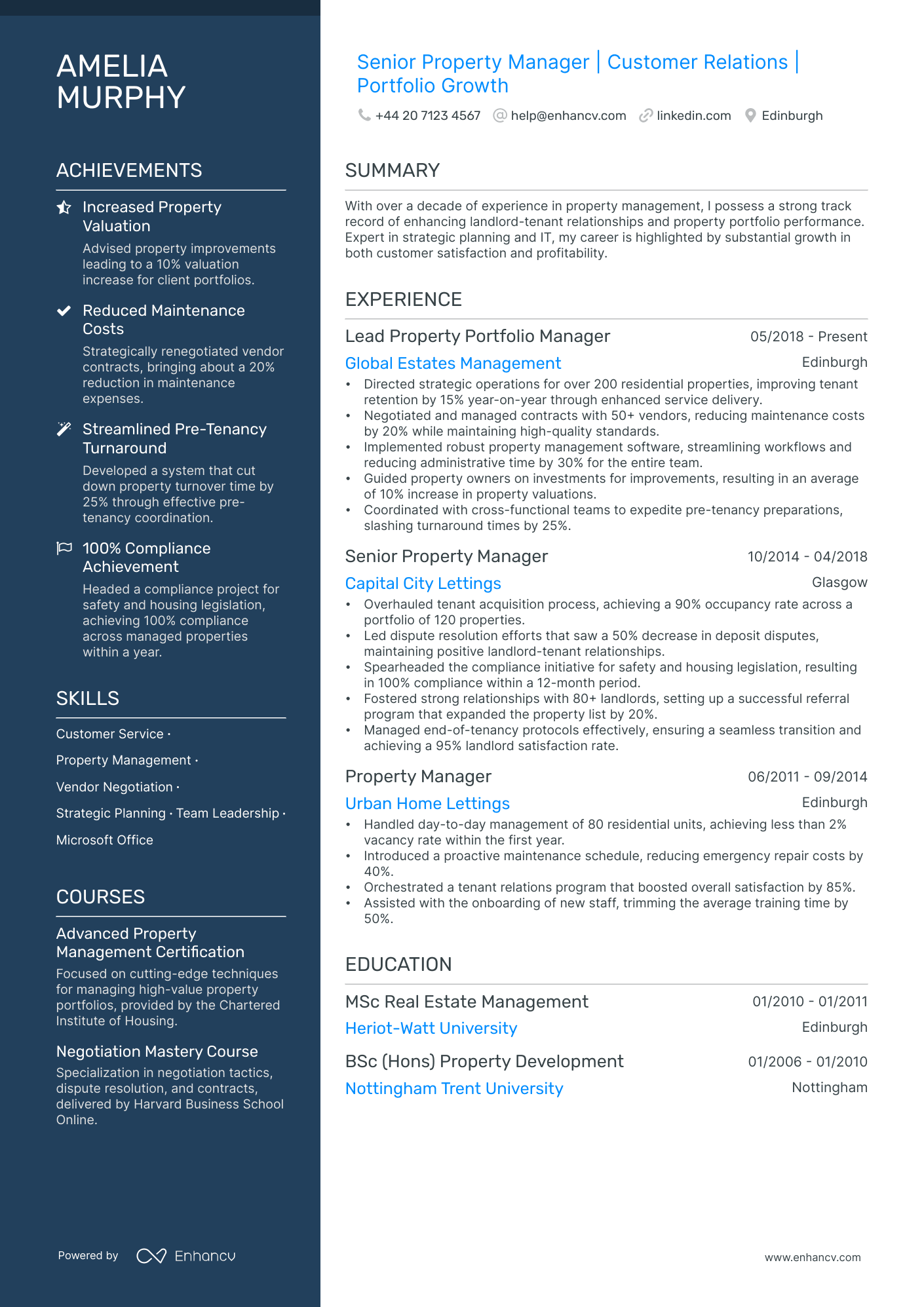 Property Manager CV Examples & Guide for 2025