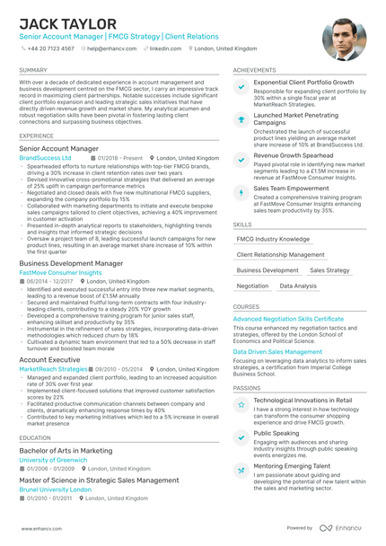 Account Manager CV Examples & Guide for 2025