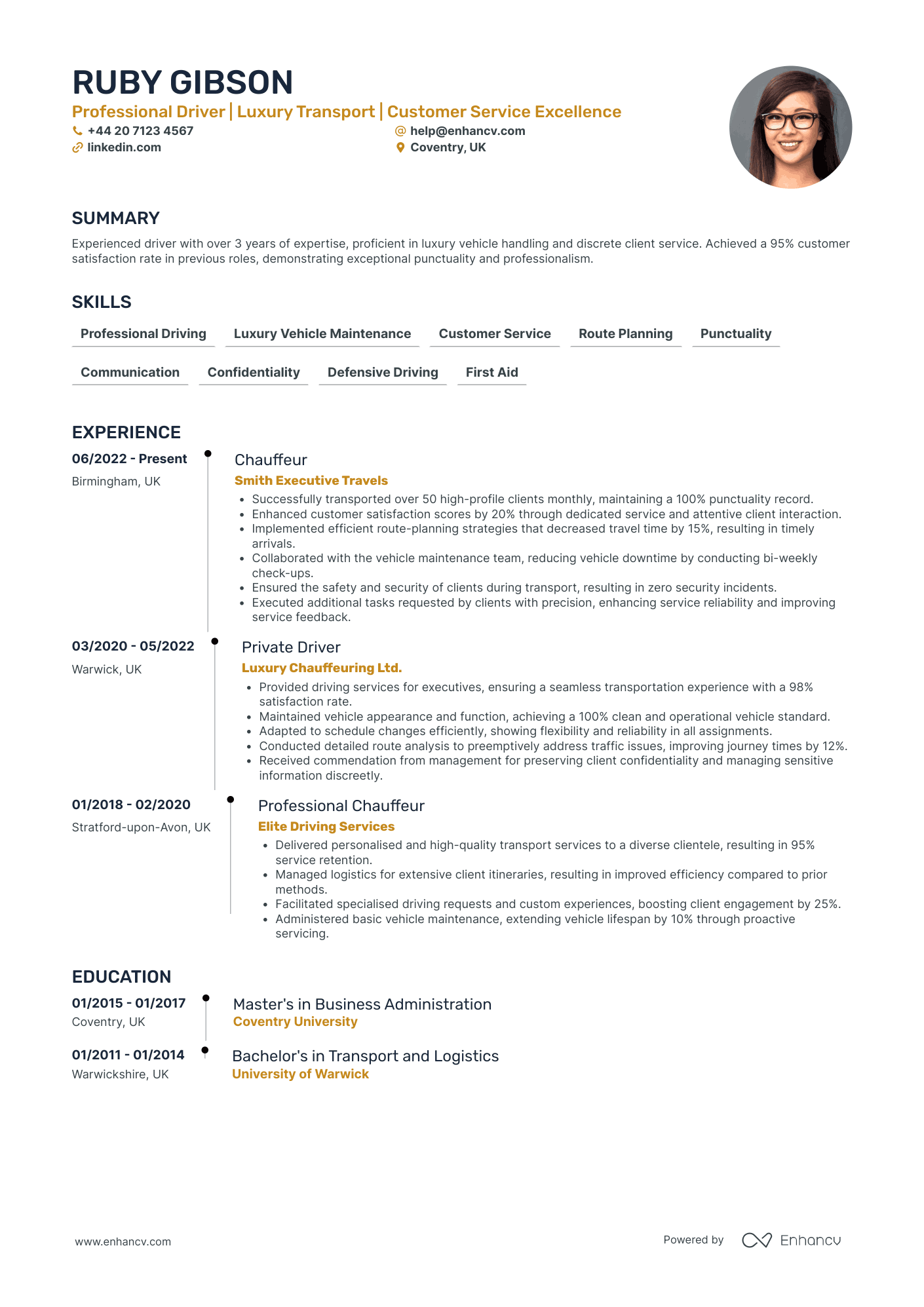 Driver CV Examples & Guide for 2026