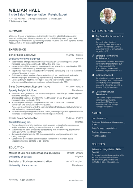 Sales Representative CV Examples & Guide for 2025