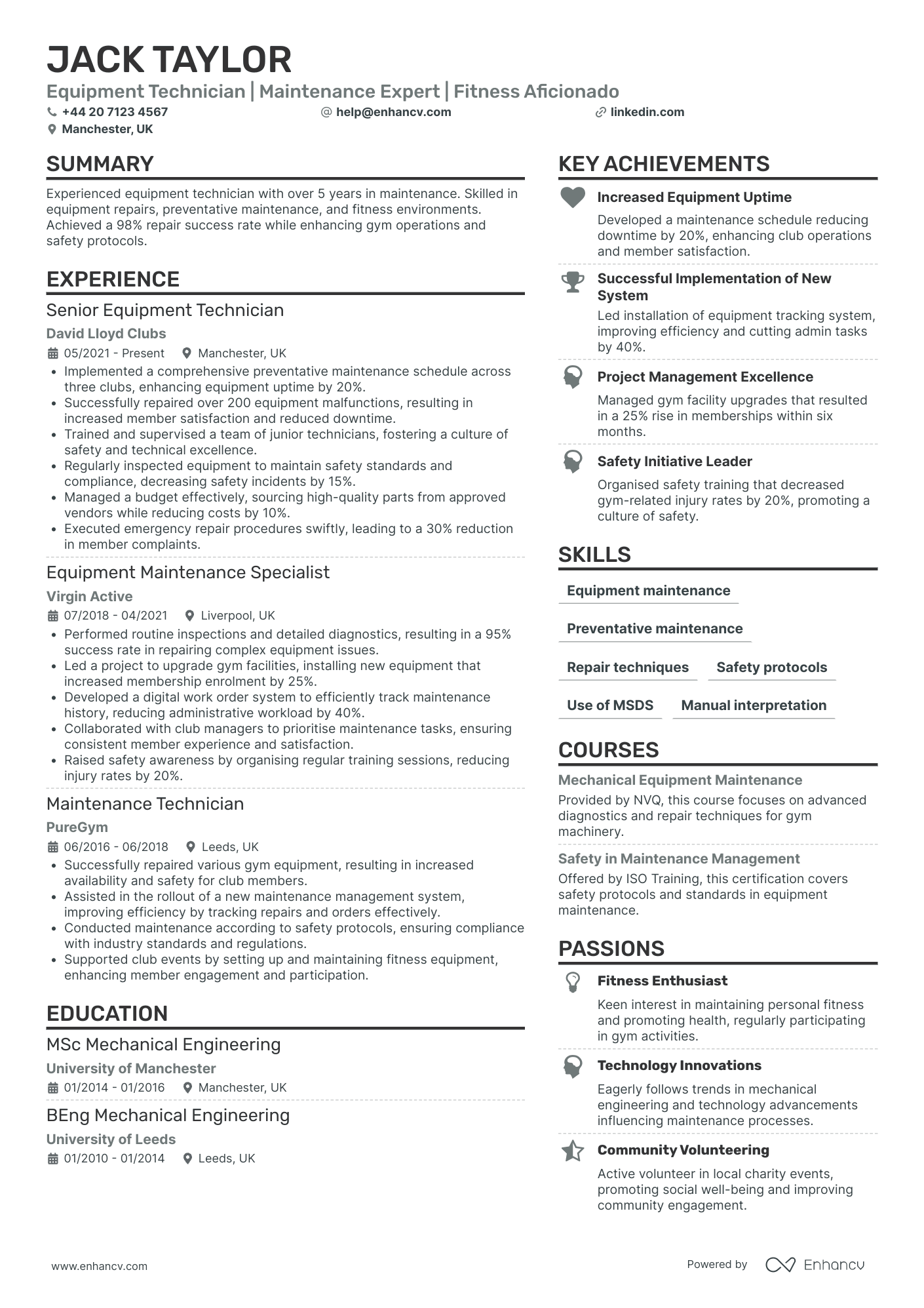 Gym CV Examples & Guide for 2026