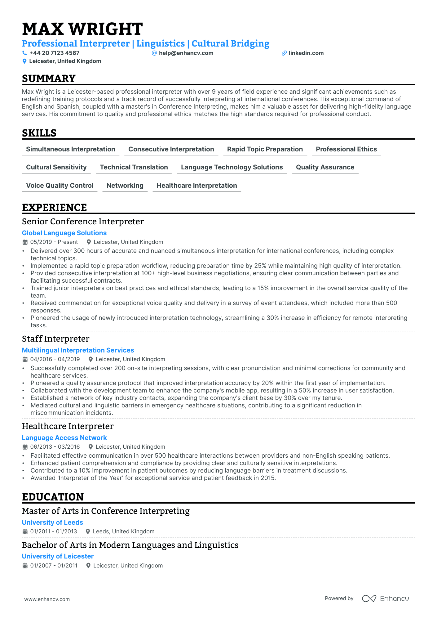 Freelance Translator CV Examples & Guide for 2025