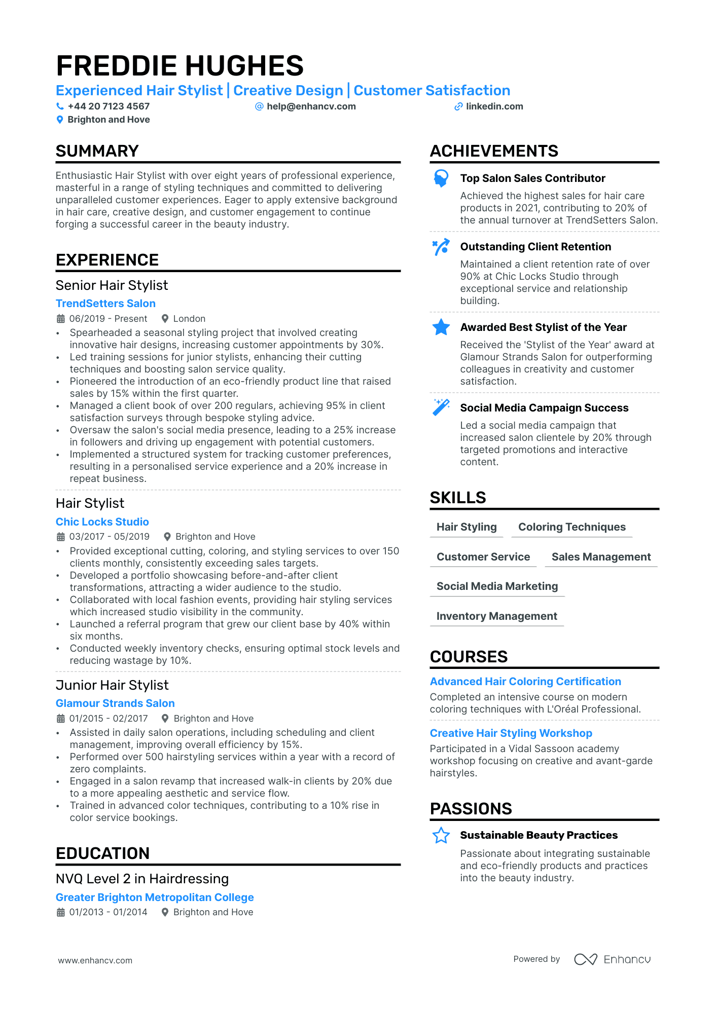 Hair Stylist CV Examples & Guide for 2024