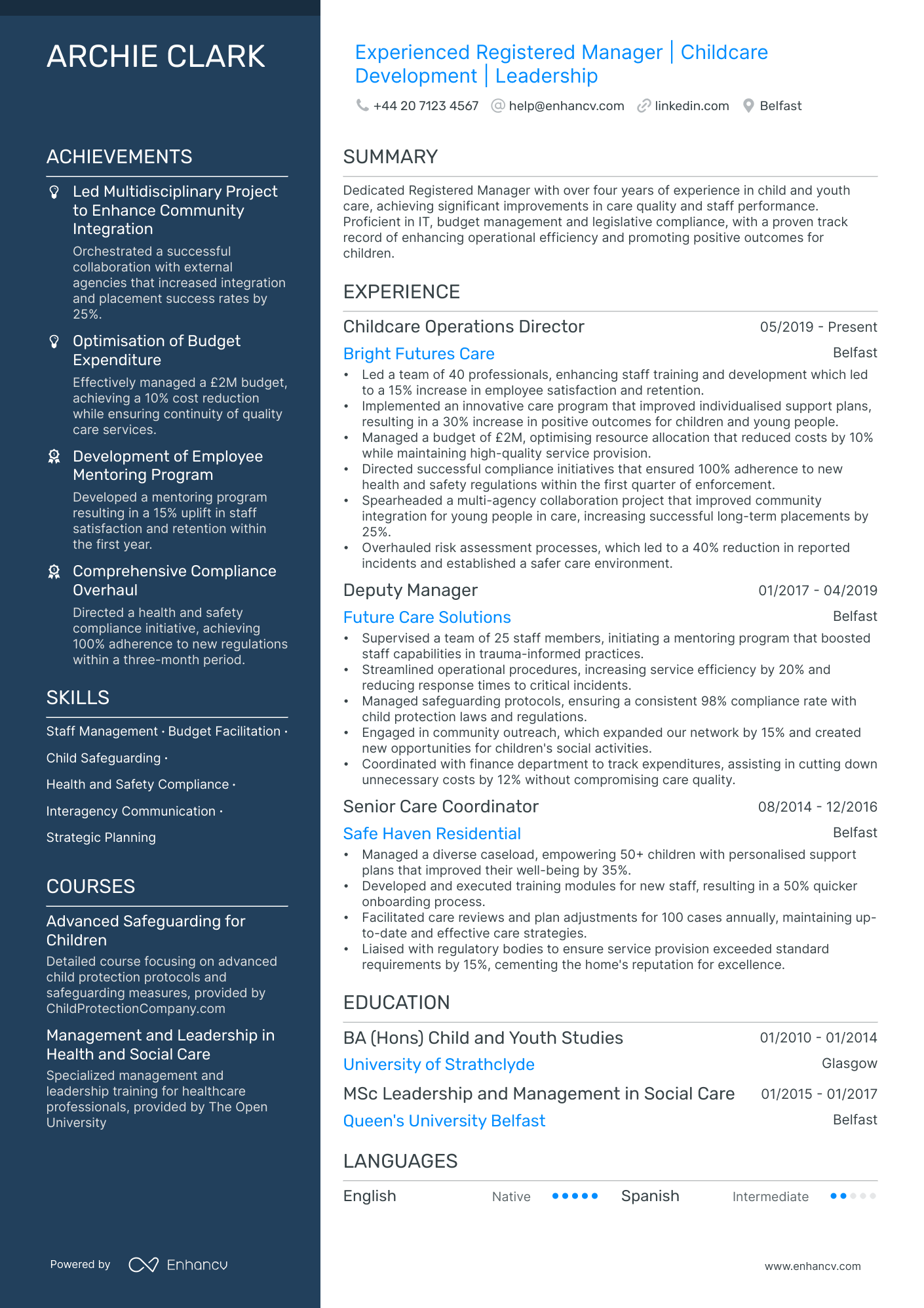 Care Manager CV Examples & Guide for 2025