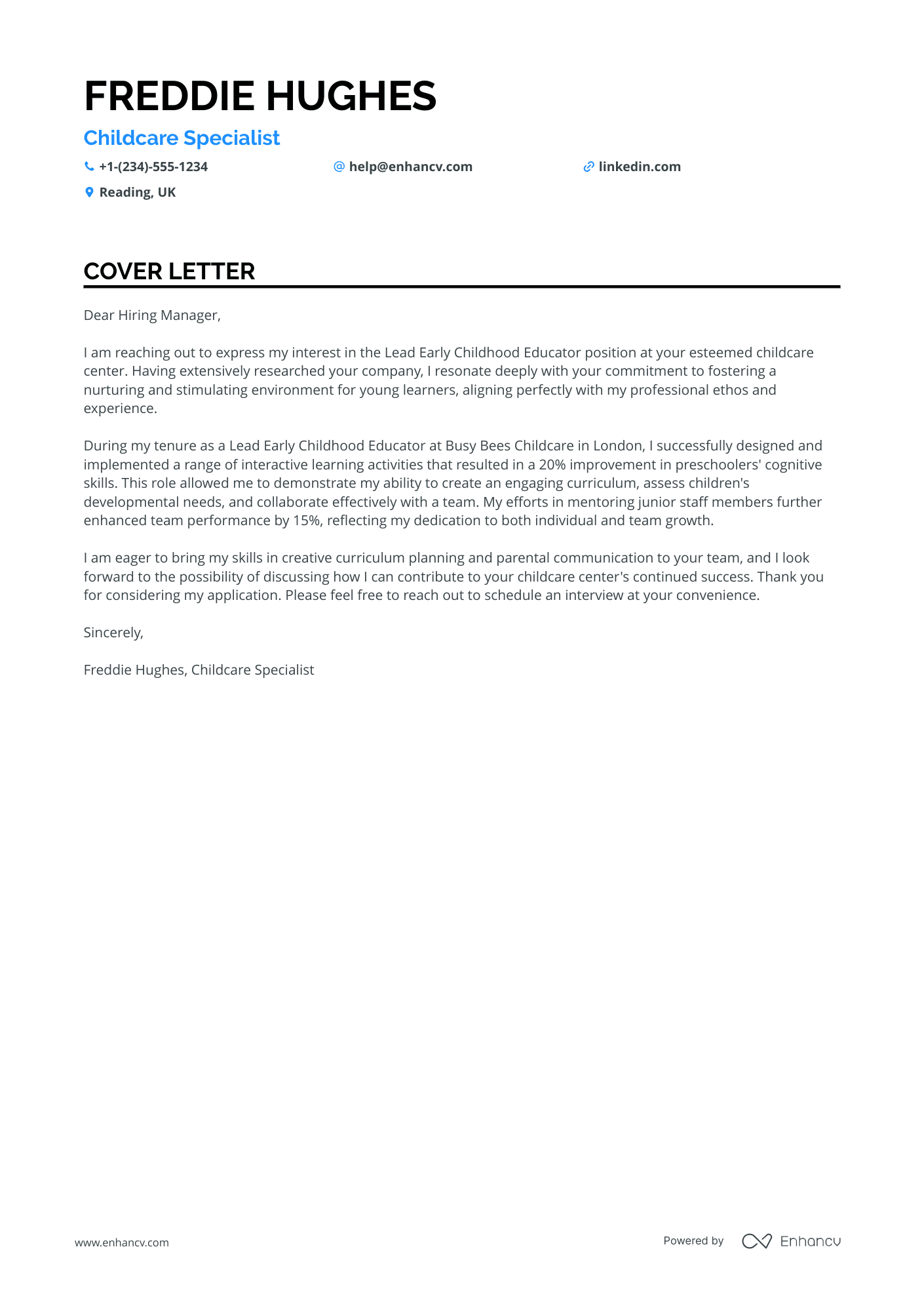 Nanny Cover Letter Examples & Guide for 2025