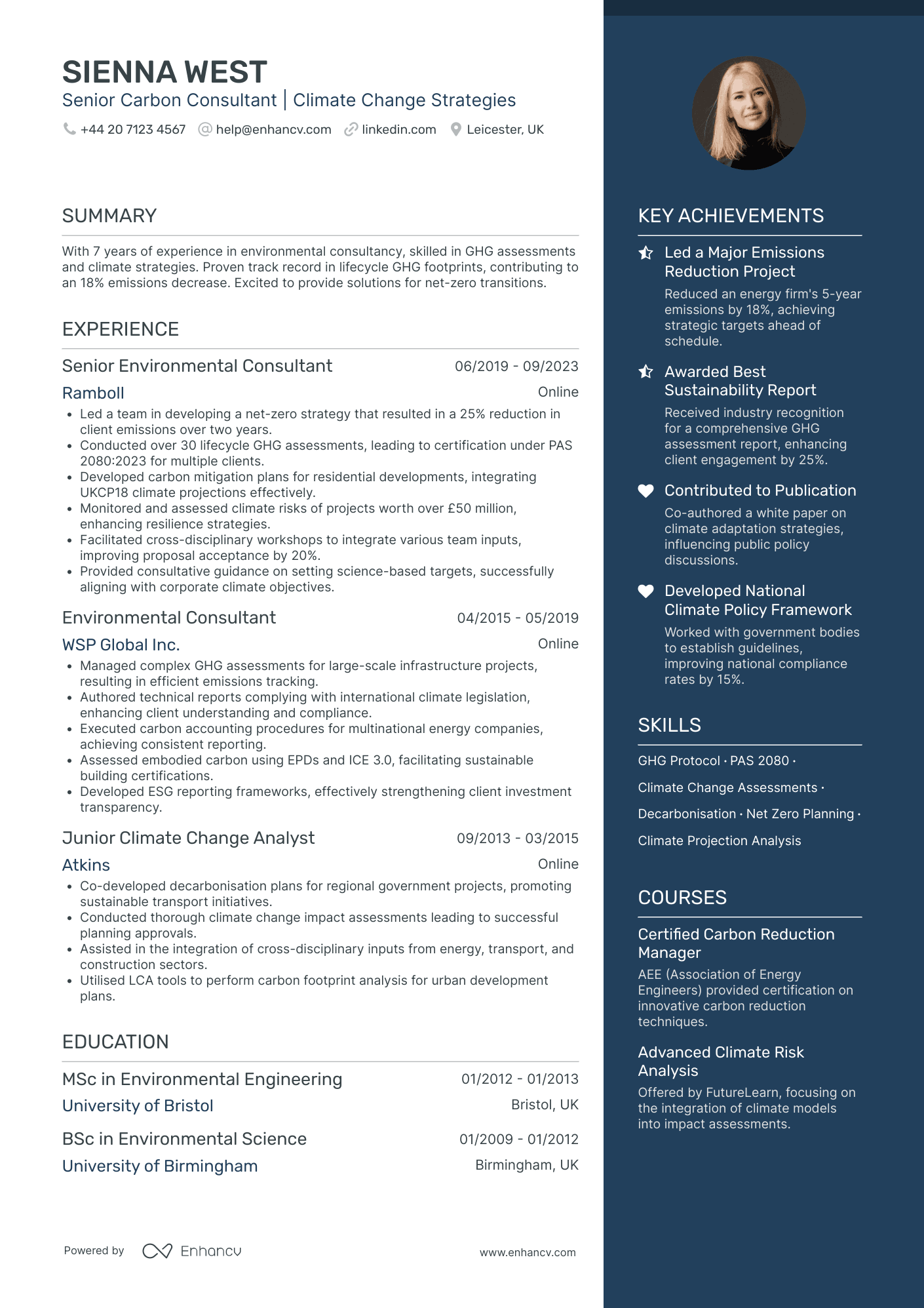 Environmental Consultant CV Examples & Guide for 2026