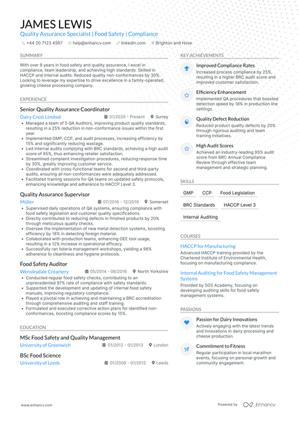 Quality Control CV Examples & Guide for 2026