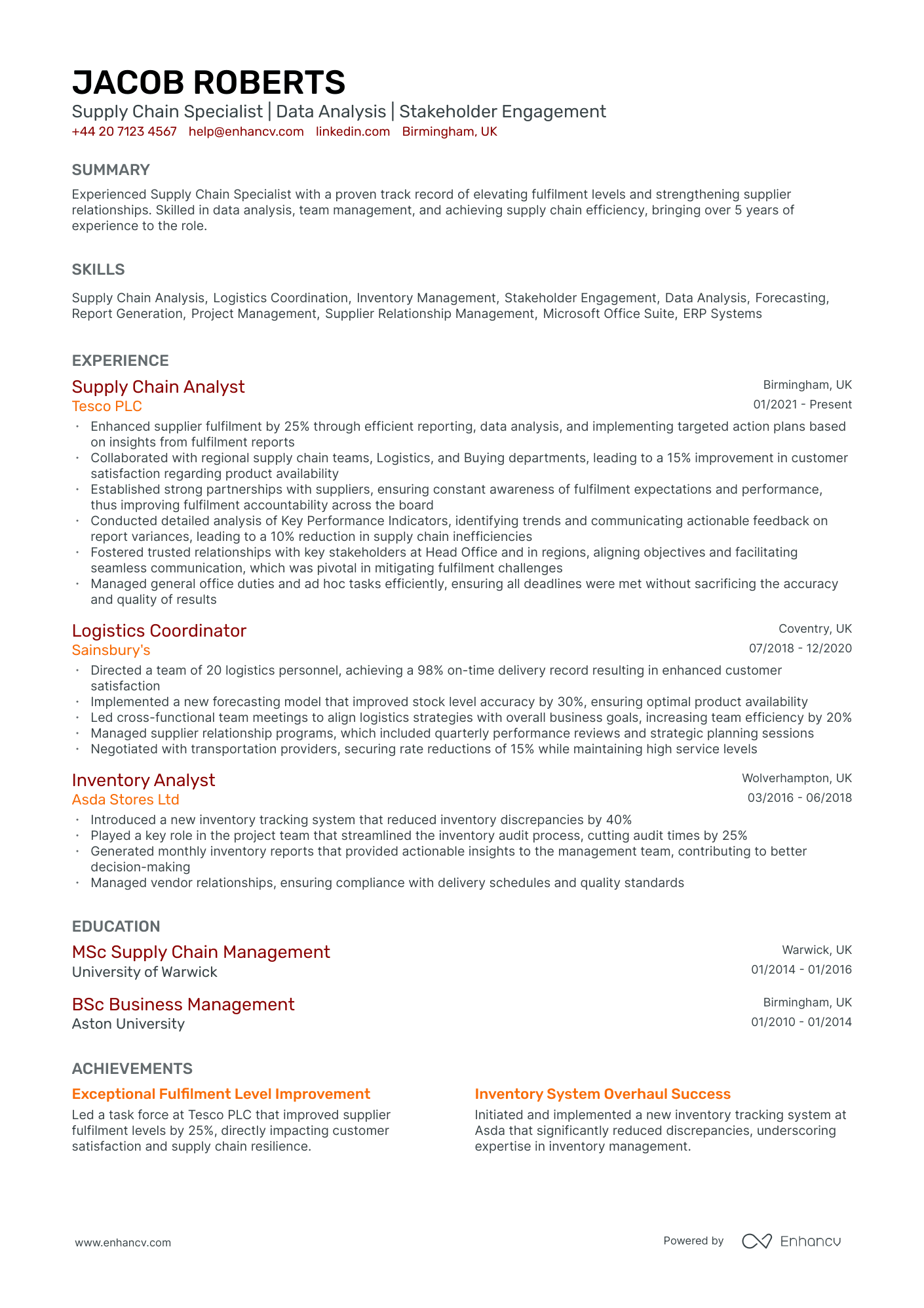 Team Manager CV Examples & Guide for 2025