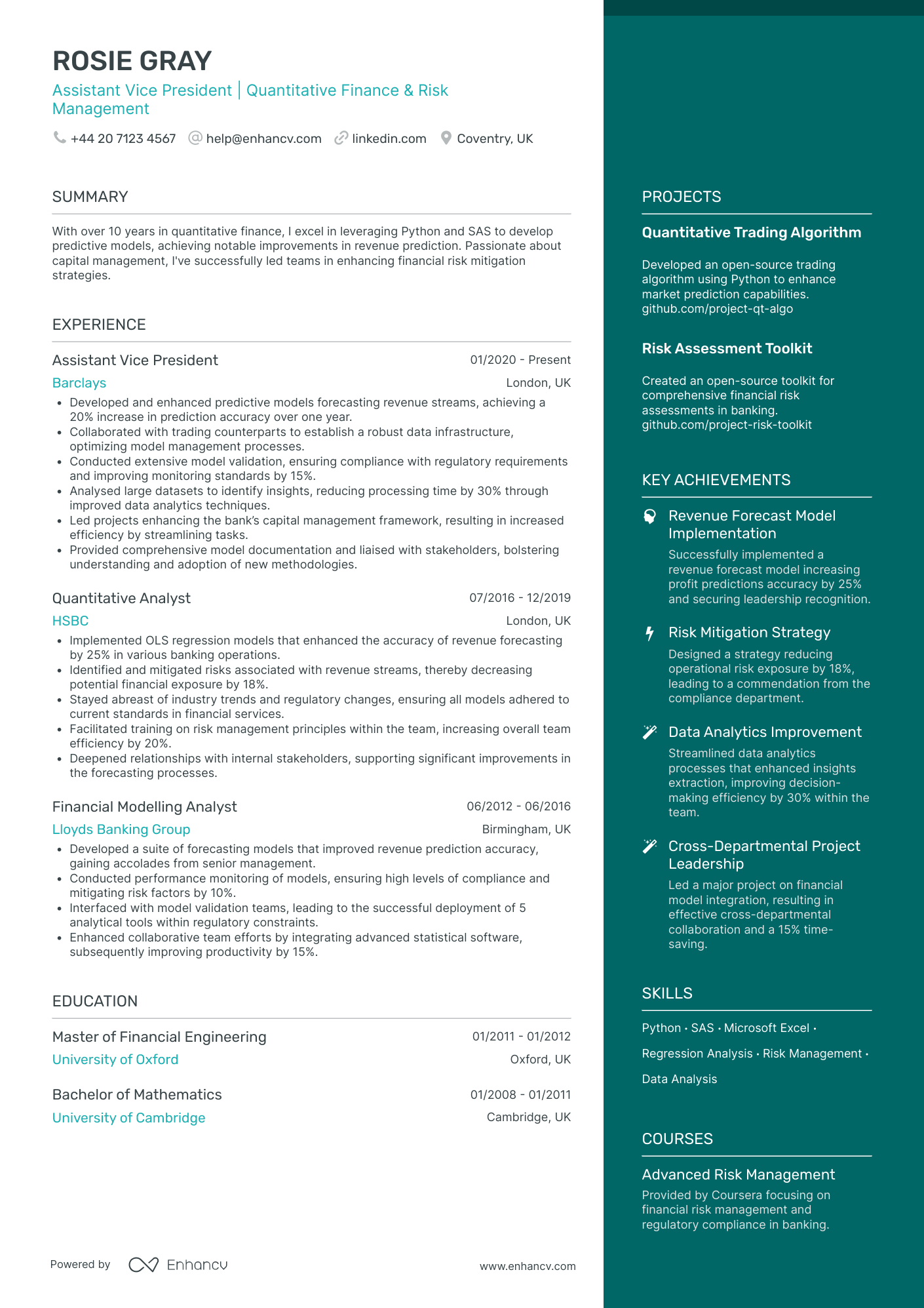 Model CV Examples & Guide for 2025