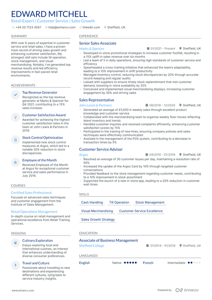 Shop Assistant CV Examples & Guide for 2025