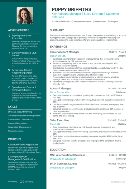 Key Account Manager CV Examples & Guide for 2025
