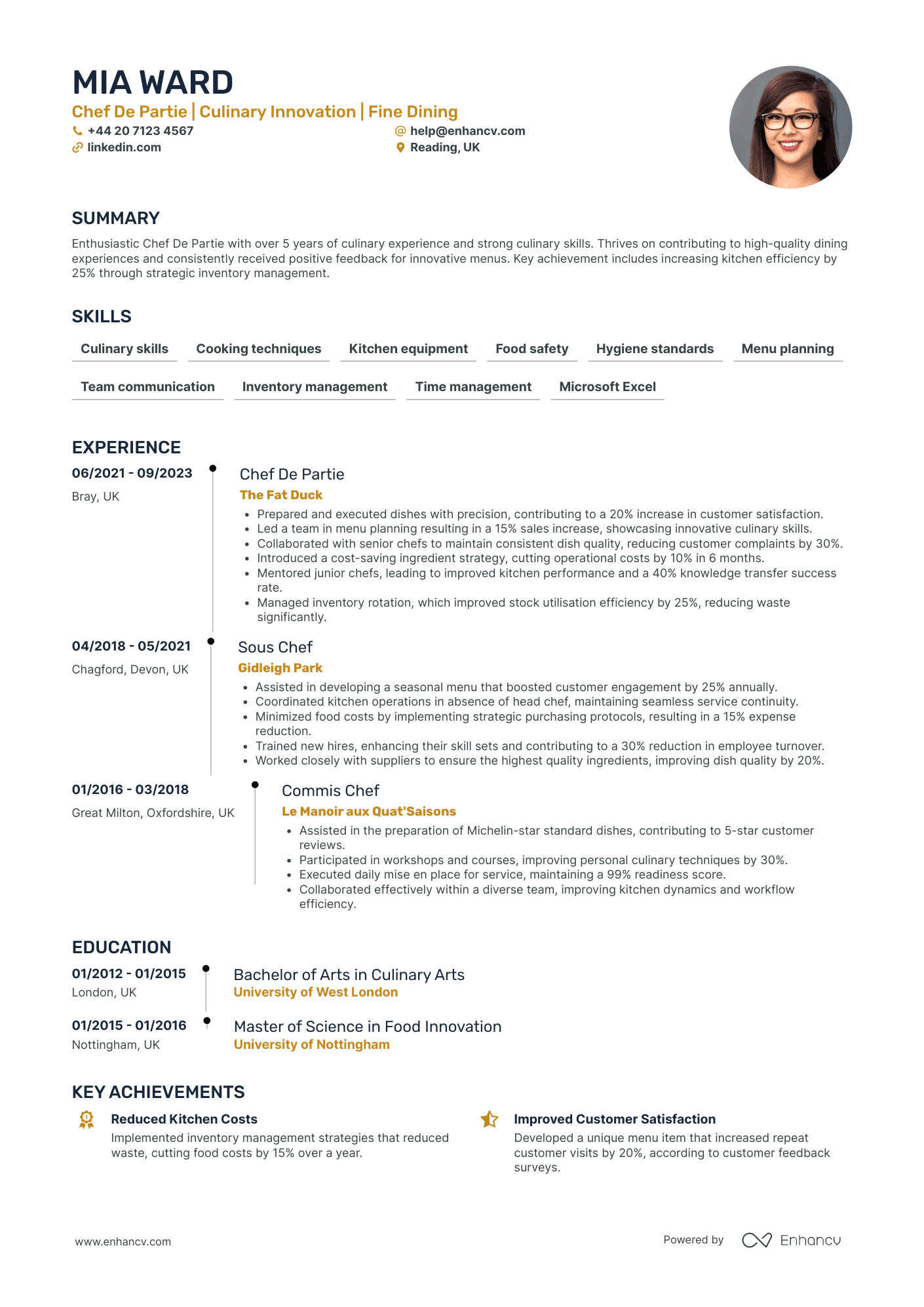 Chef CV Examples & Guide for 2026