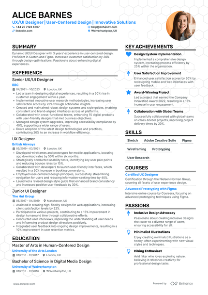 UI Designer CV Examples & Guide for 2026
