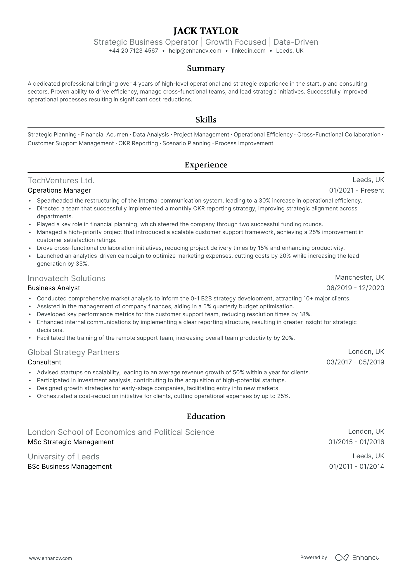 Chief of Staff CV Examples & Guide for 2025