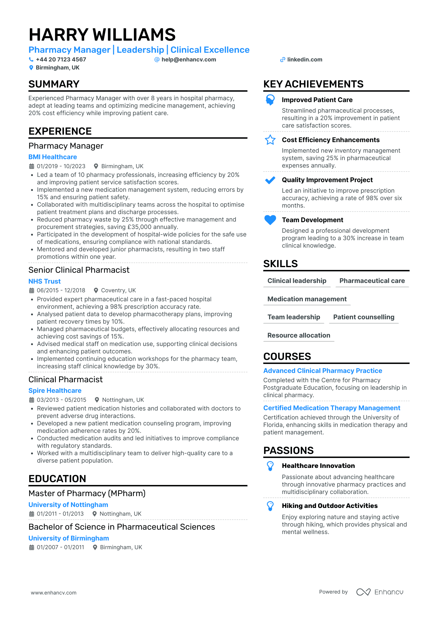 Pharmacist CV Examples & Guide for 2026