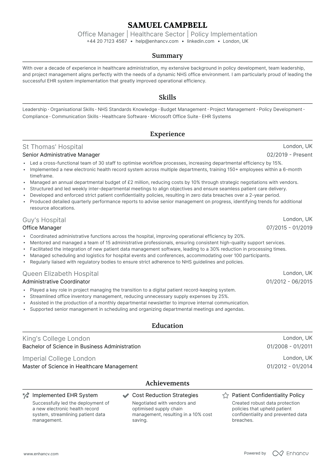 Office Manager CV Examples & Guide for 2025