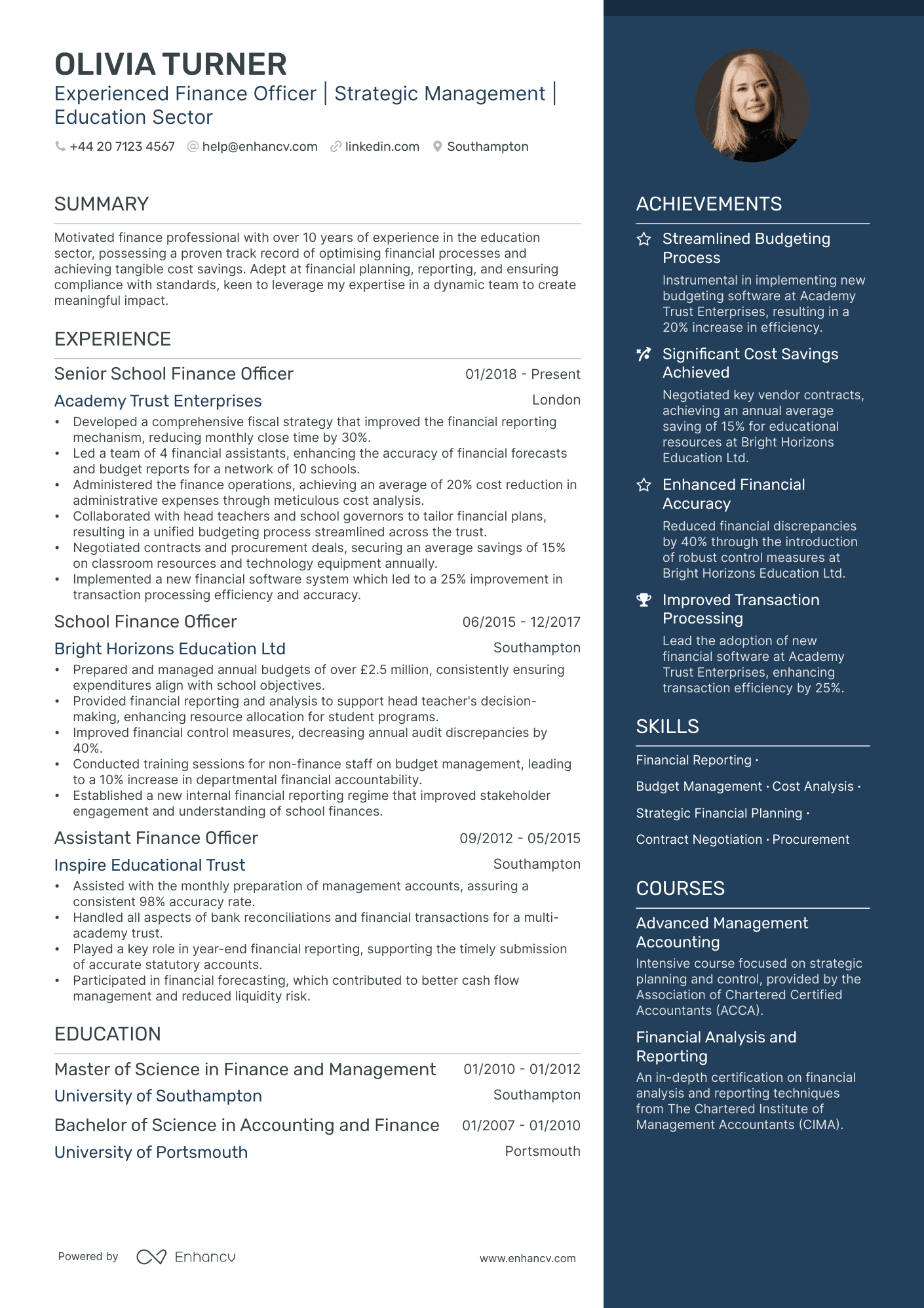 Finance Officer CV Examples & Guide for 2025