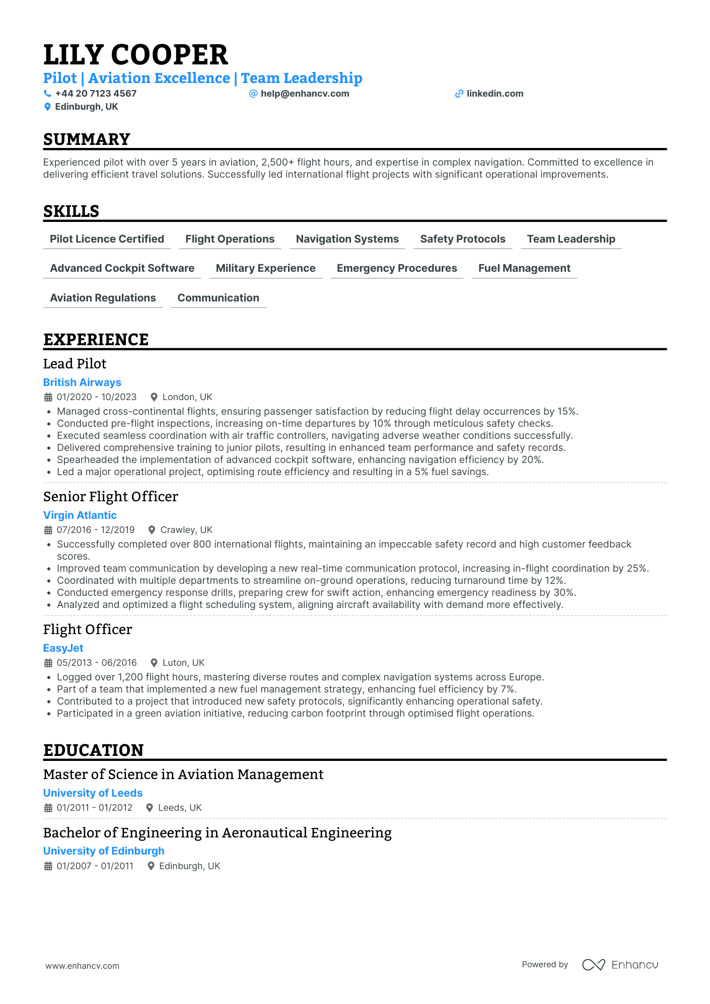 Pilot CV Examples & Guide for 2026