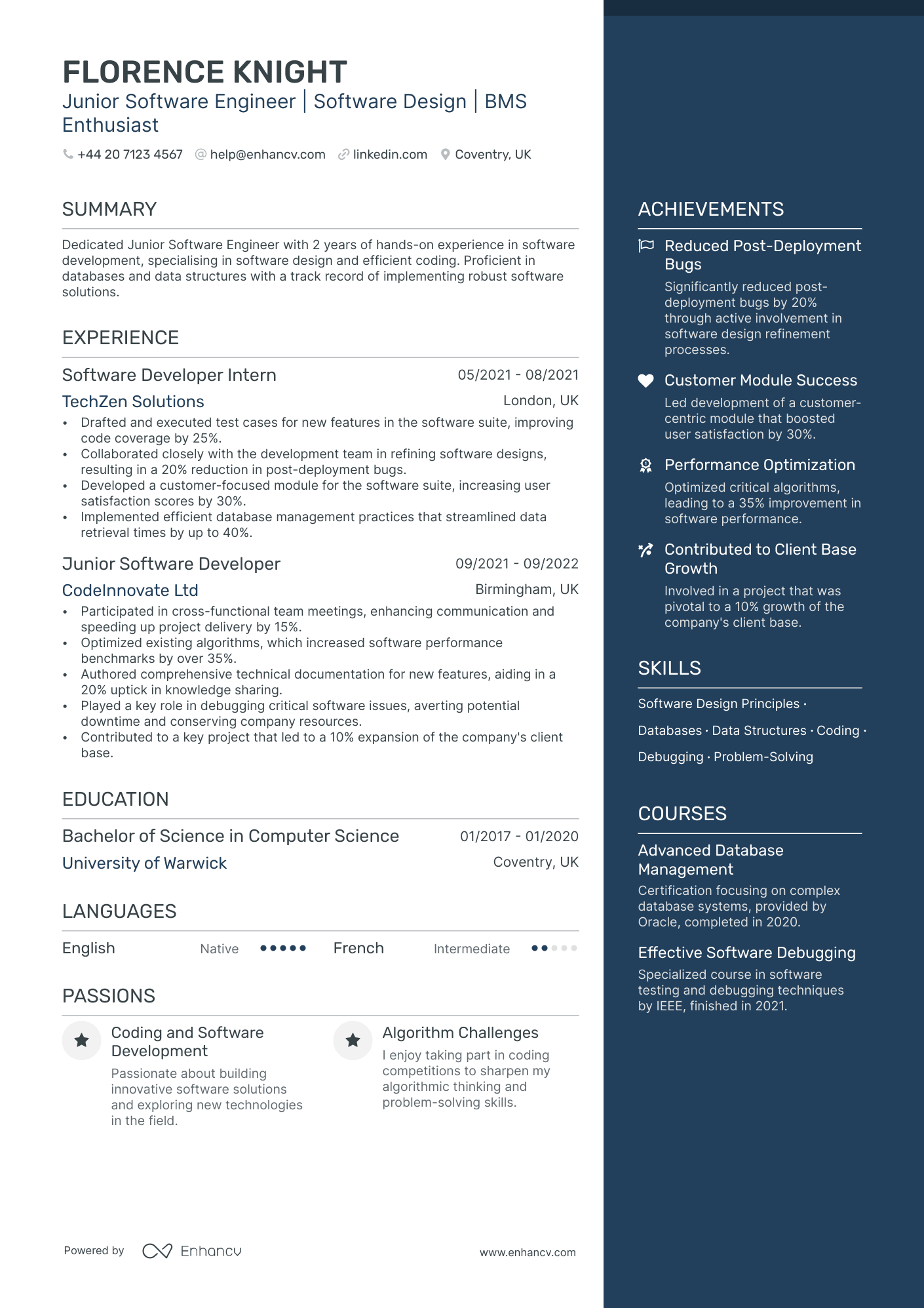 Junior Software Engineer CV Examples & Guide for 2025