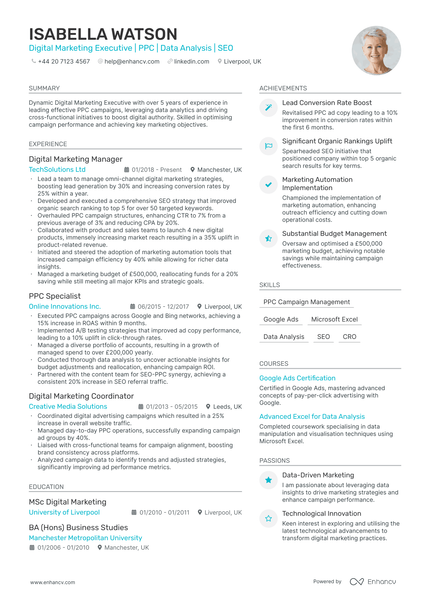 Digital Marketing CV Examples & Guide for 2025