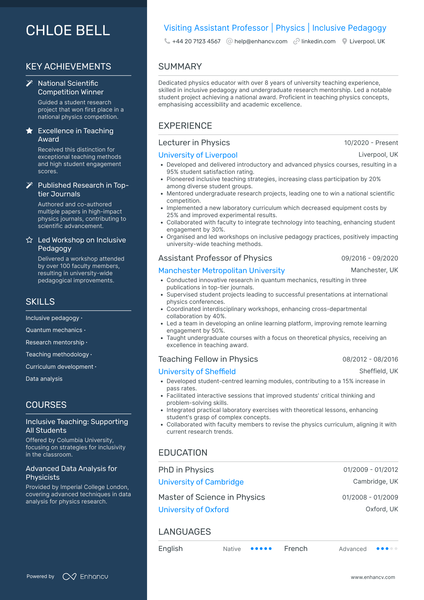 Professor CV Examples & Guide for 2026