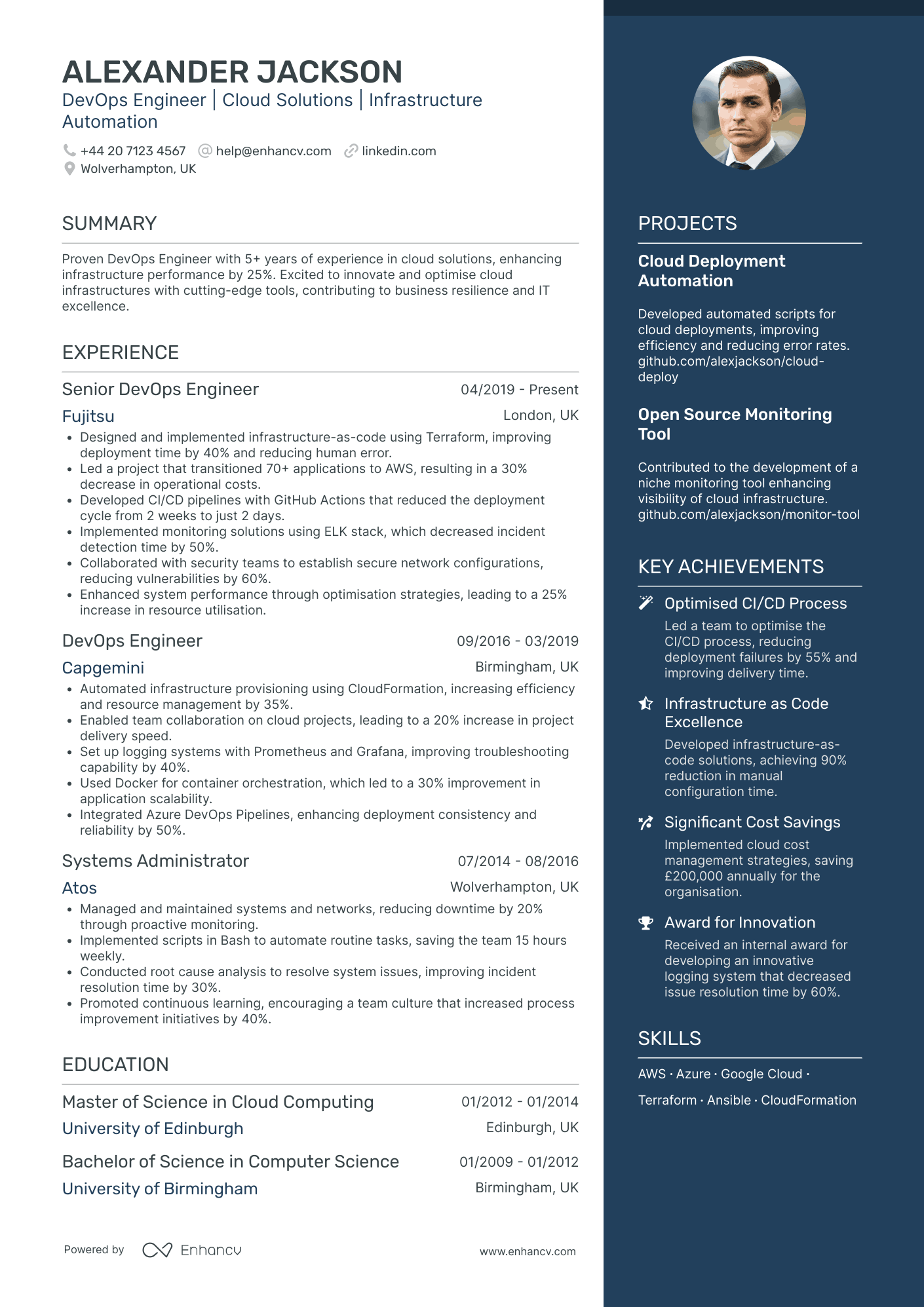 Devops Engineer CV Examples & Guide for 2026