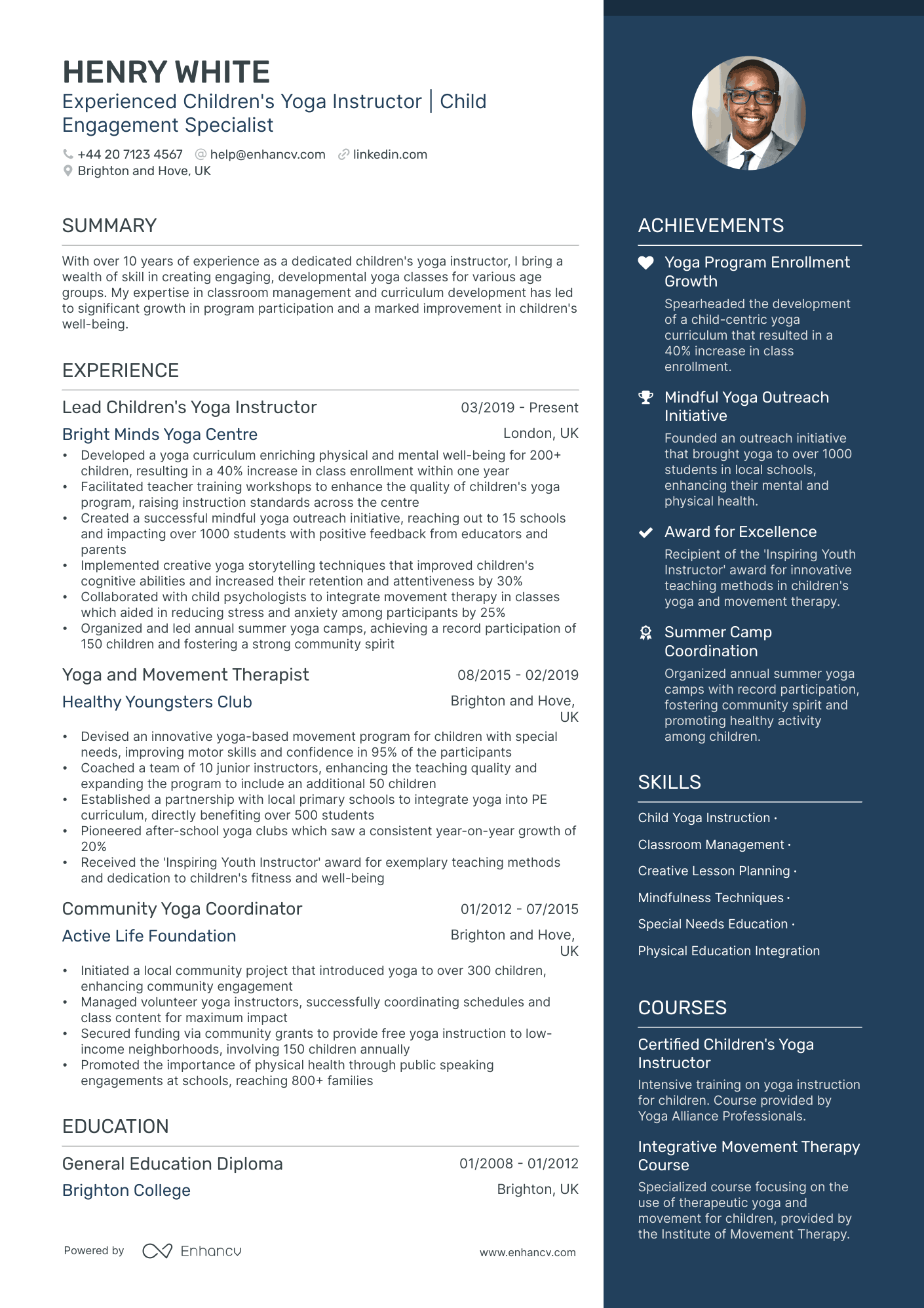 Yoga Instructor CV Examples & Guide for 2025