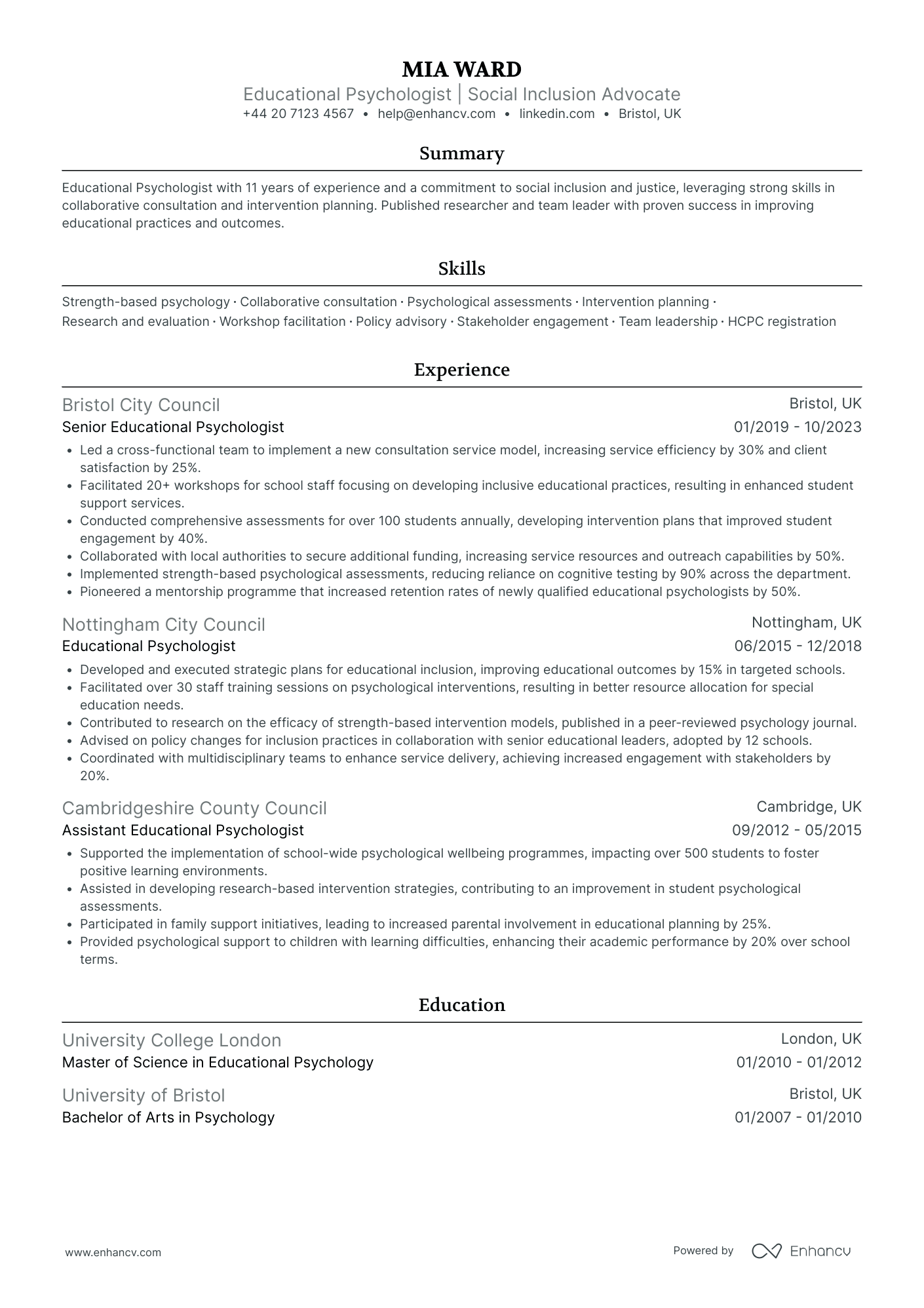 Psychologist CV Examples & Guide for 2026