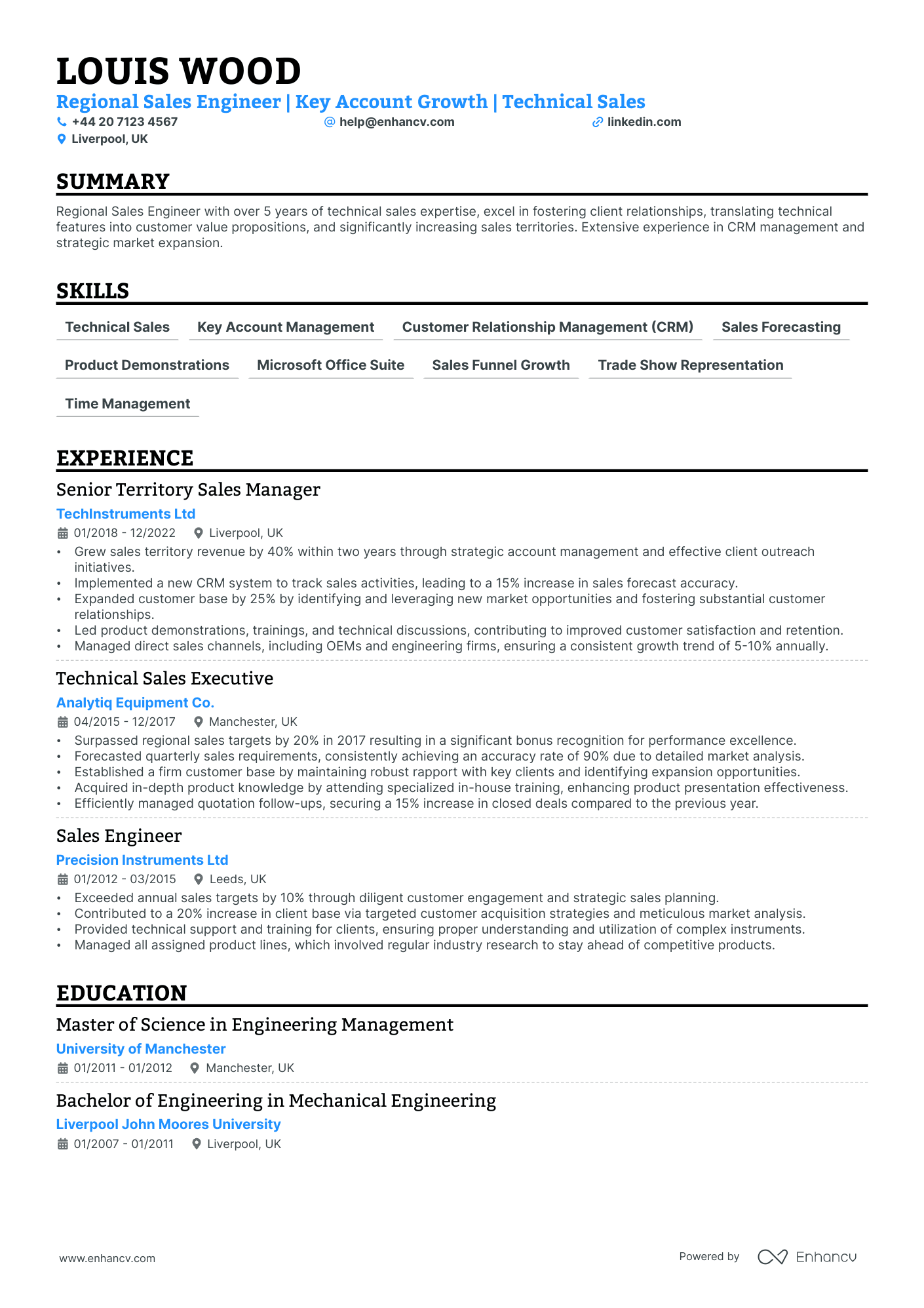 Sales Engineer CV Examples & Guide for 2025