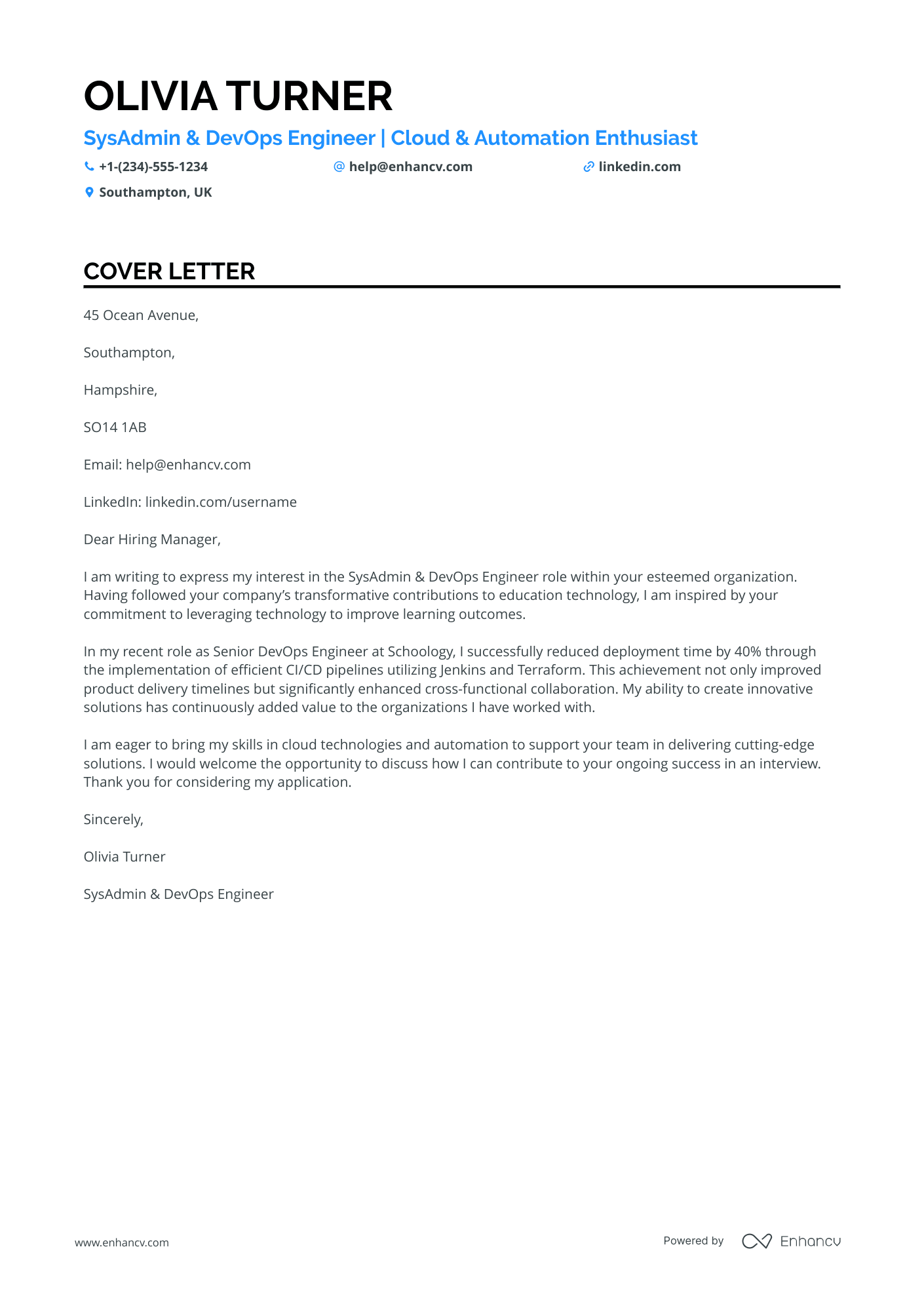 Devops Cover Letter Examples & Guide for 2025