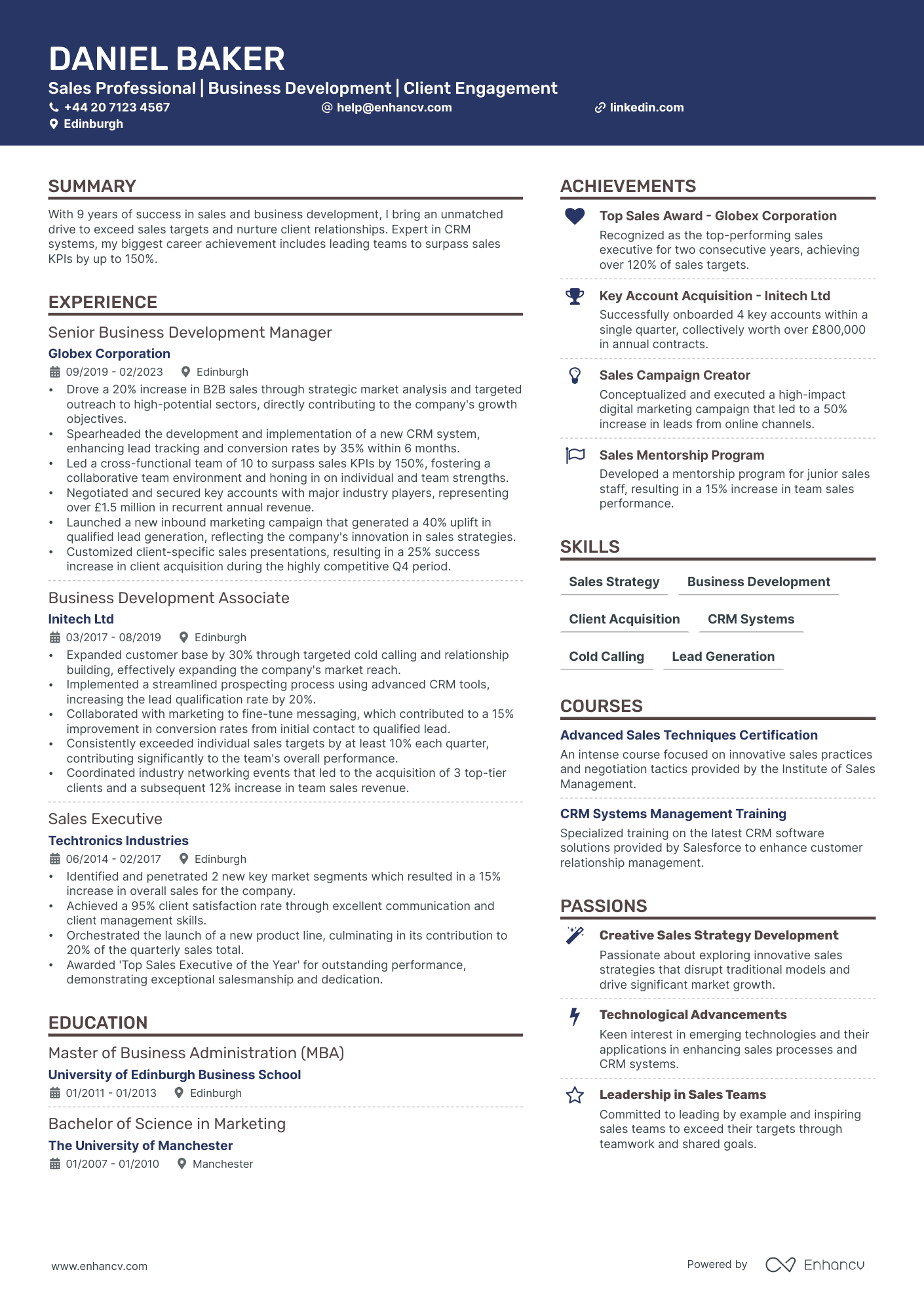 Sales Executive CV Examples & Guide for 2025
