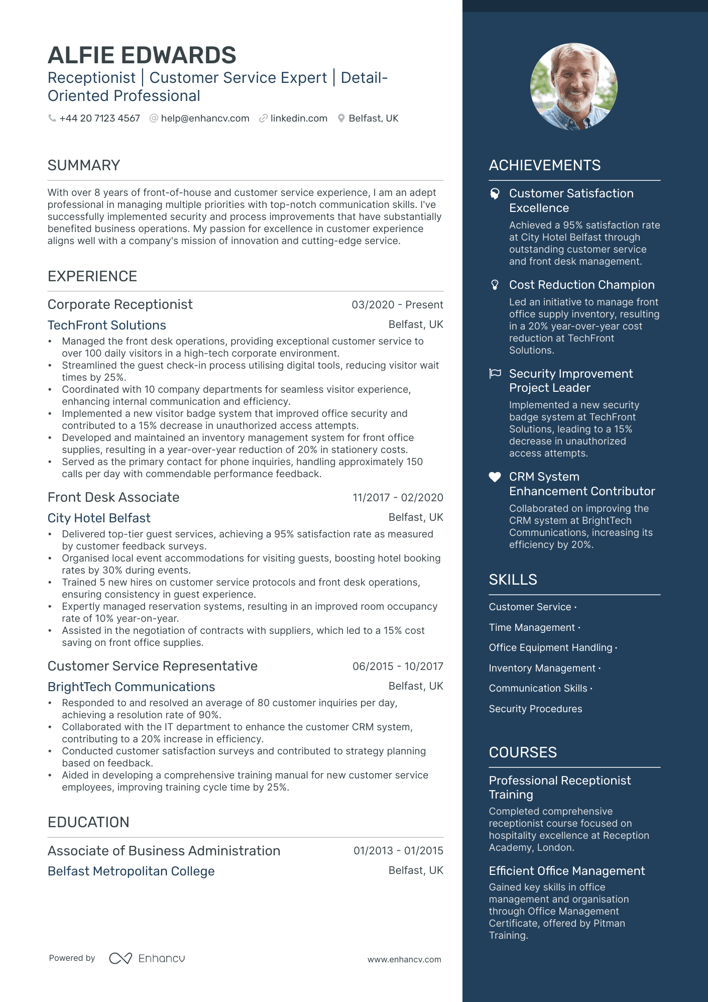 Receptionist Cv Examples & Guide For 2025