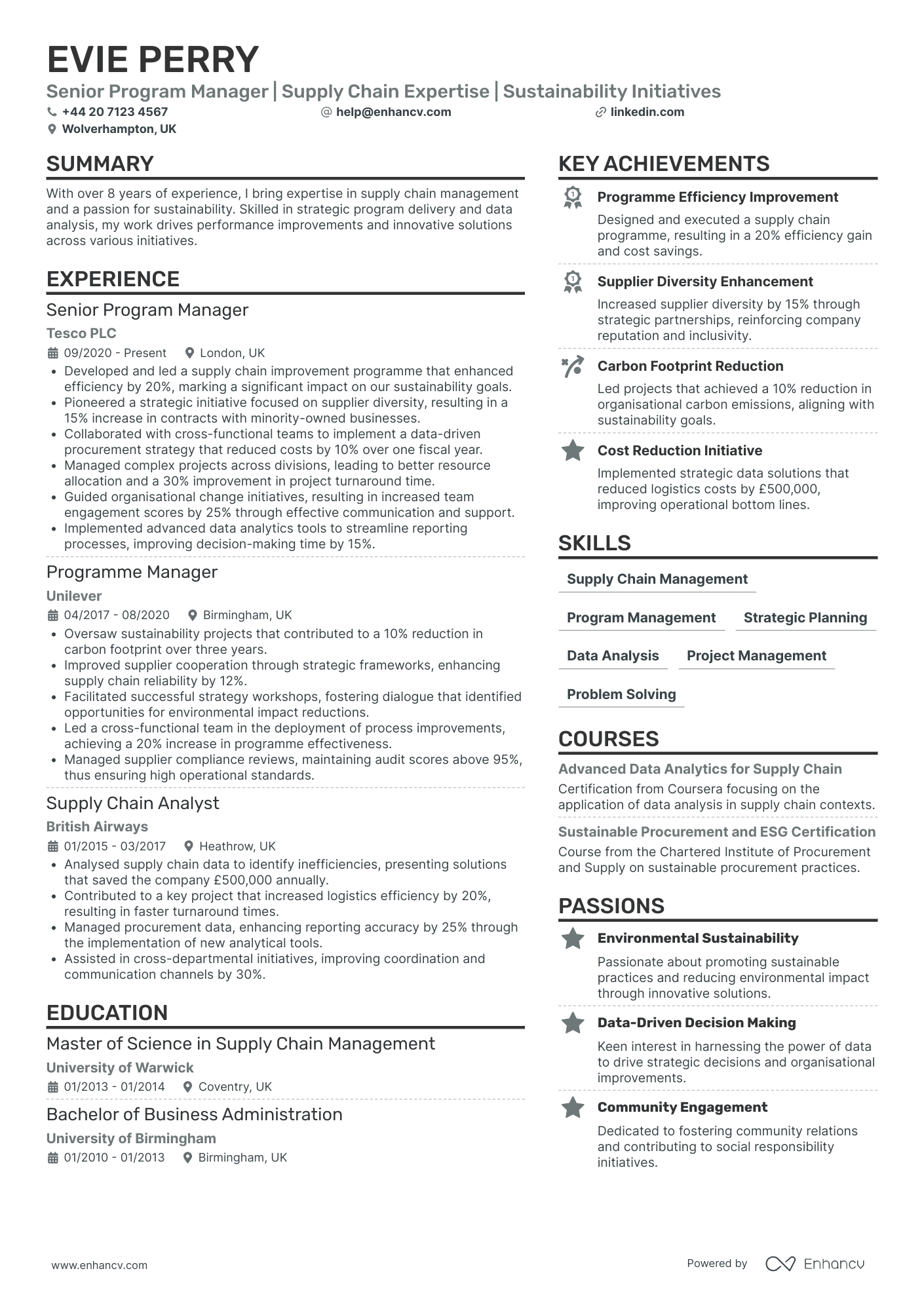Strategy Consultant CV Examples & Guide for 2025