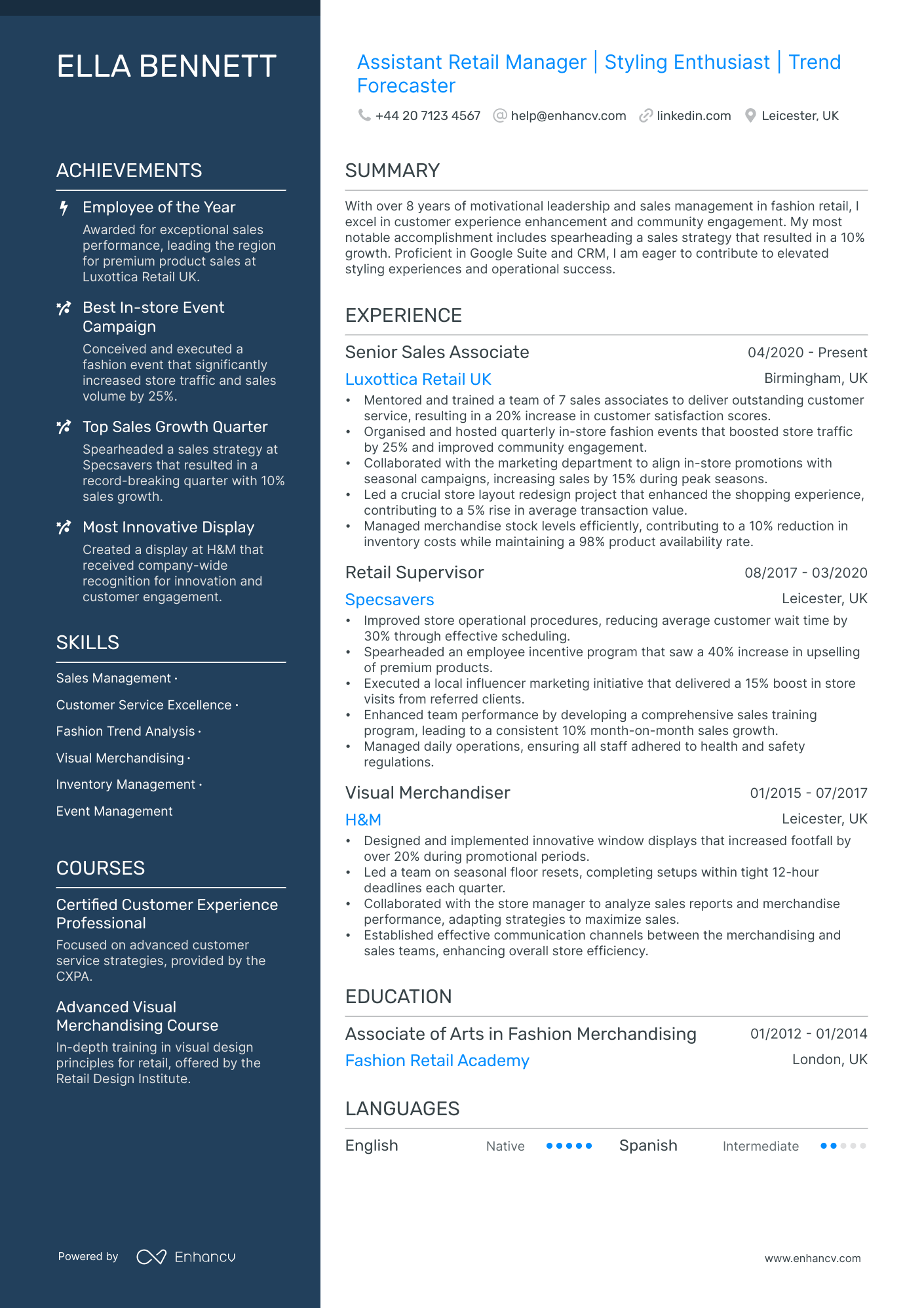 Retail Assistant Manager CV Examples & Guide for 2025