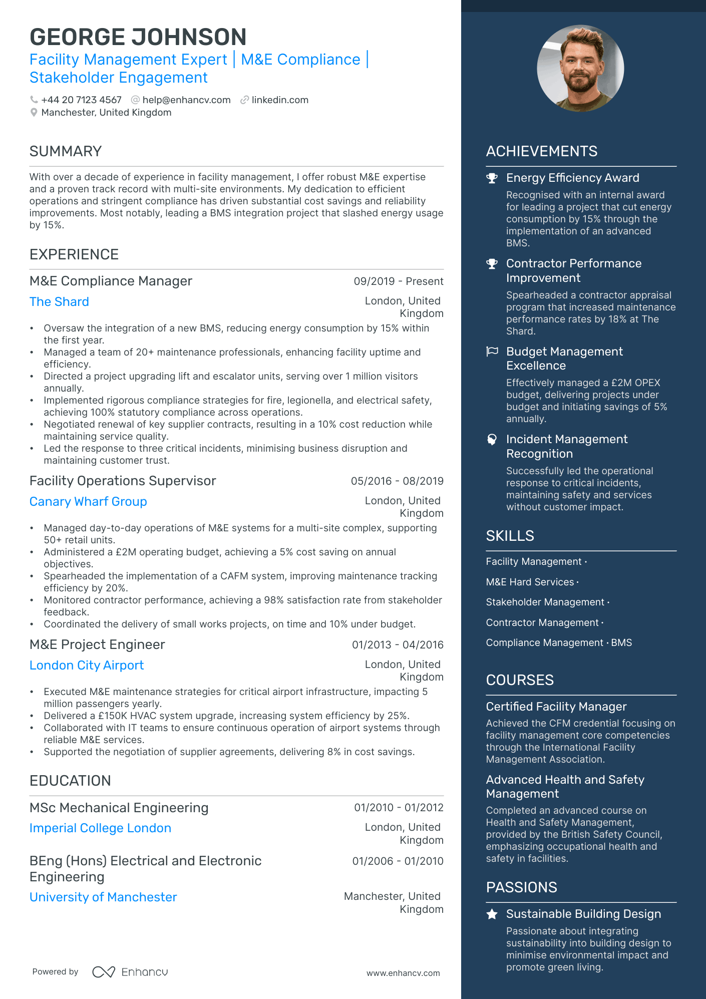 Facility Manager CV Examples & Guide for 2025