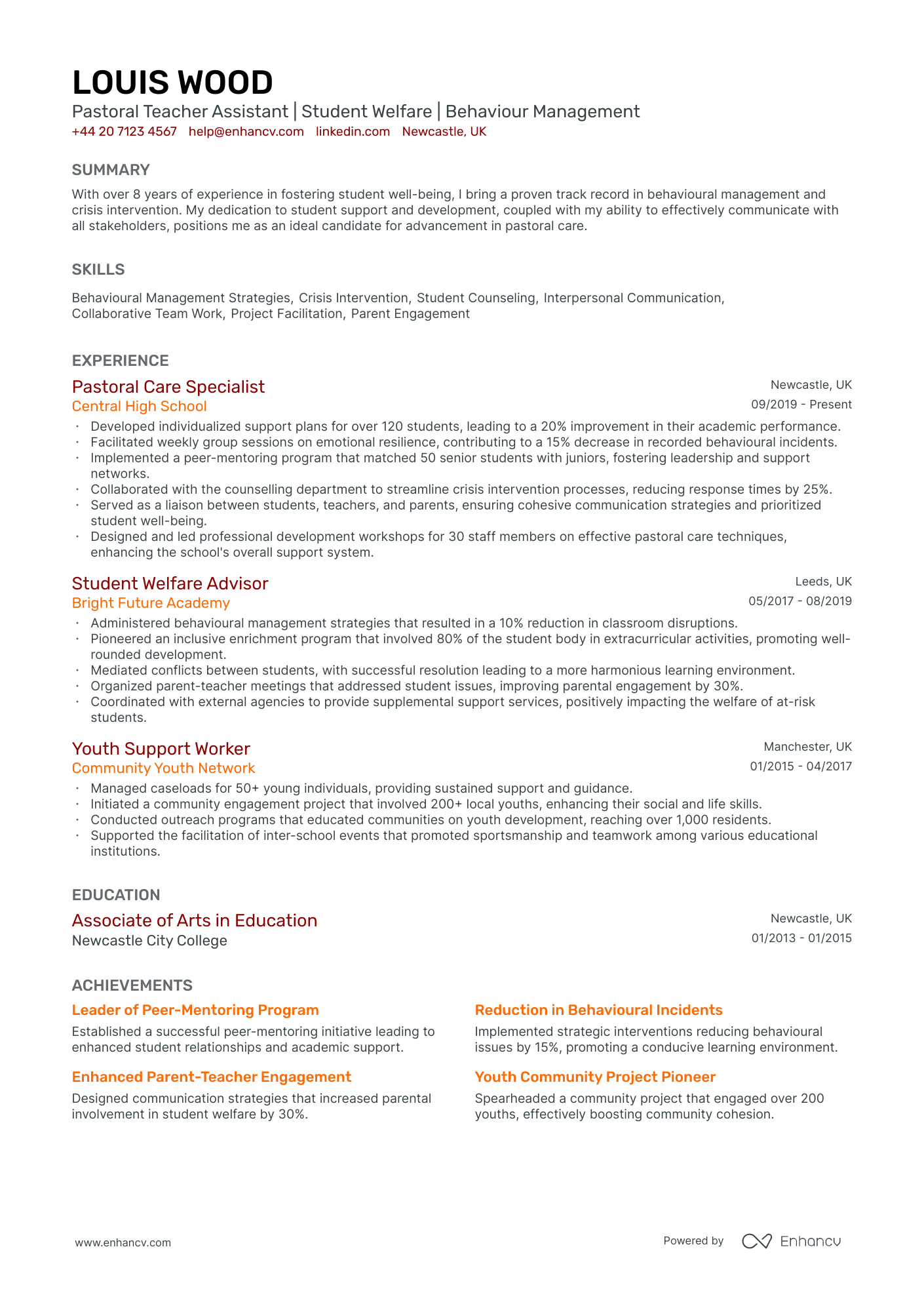 Teacher Assistant CV Examples & Guide for 2025